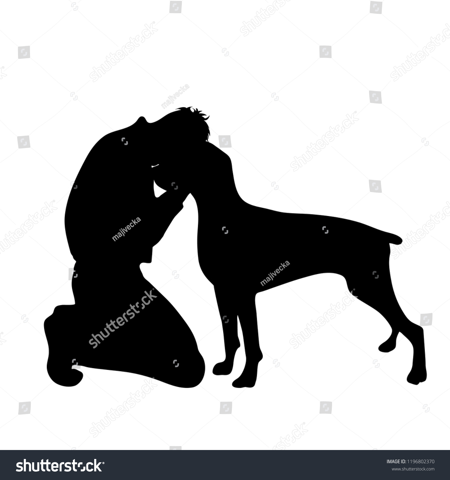 Vector Silhouette Sad Man Dog White: vetor stock (livre de direitos ... Vector Silhouette Sad Man Dog White: vetor stock (livre de direitos ...