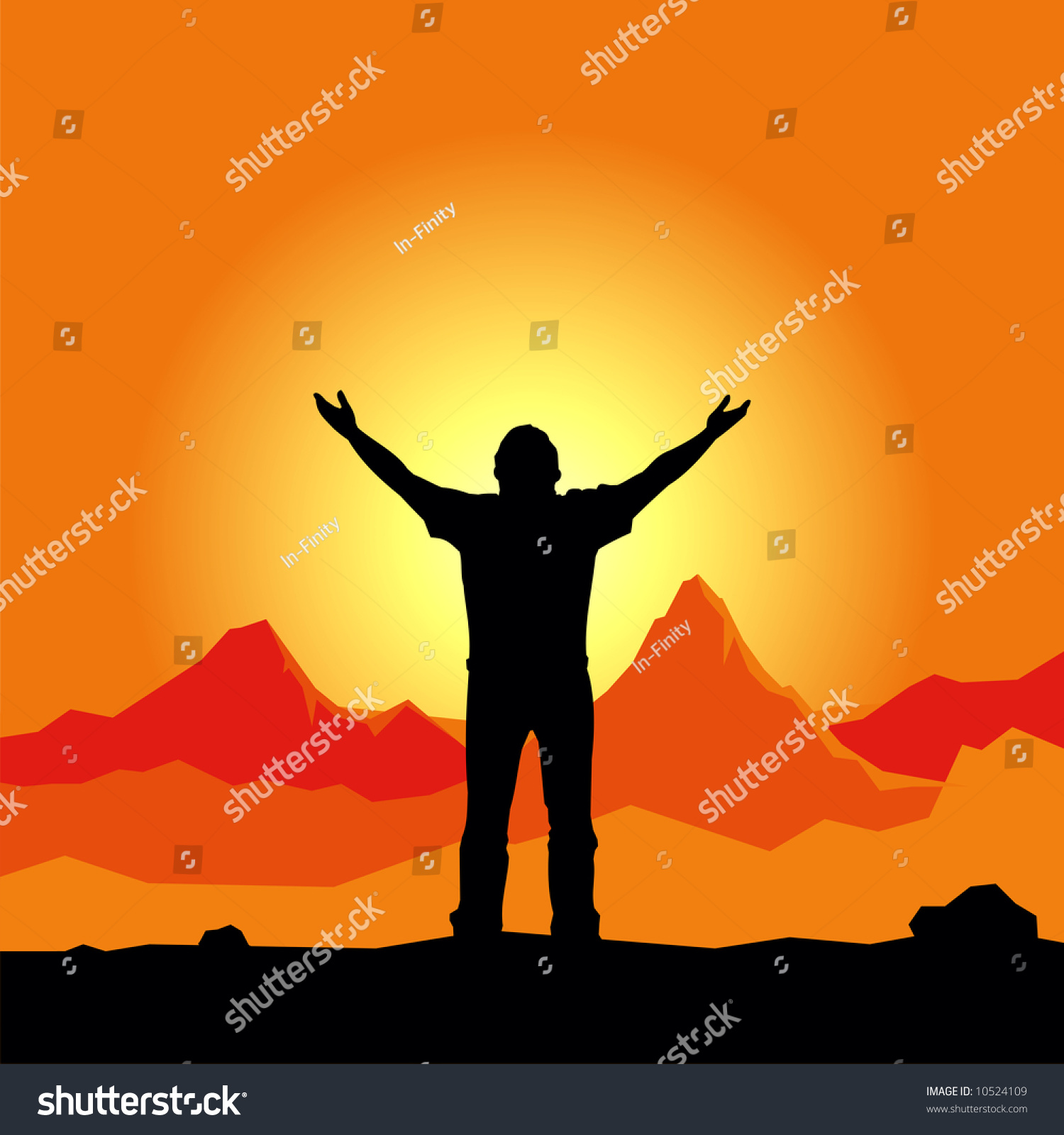 Vector Silhouette Praying Man: vector de stock (libre de regalías ...
