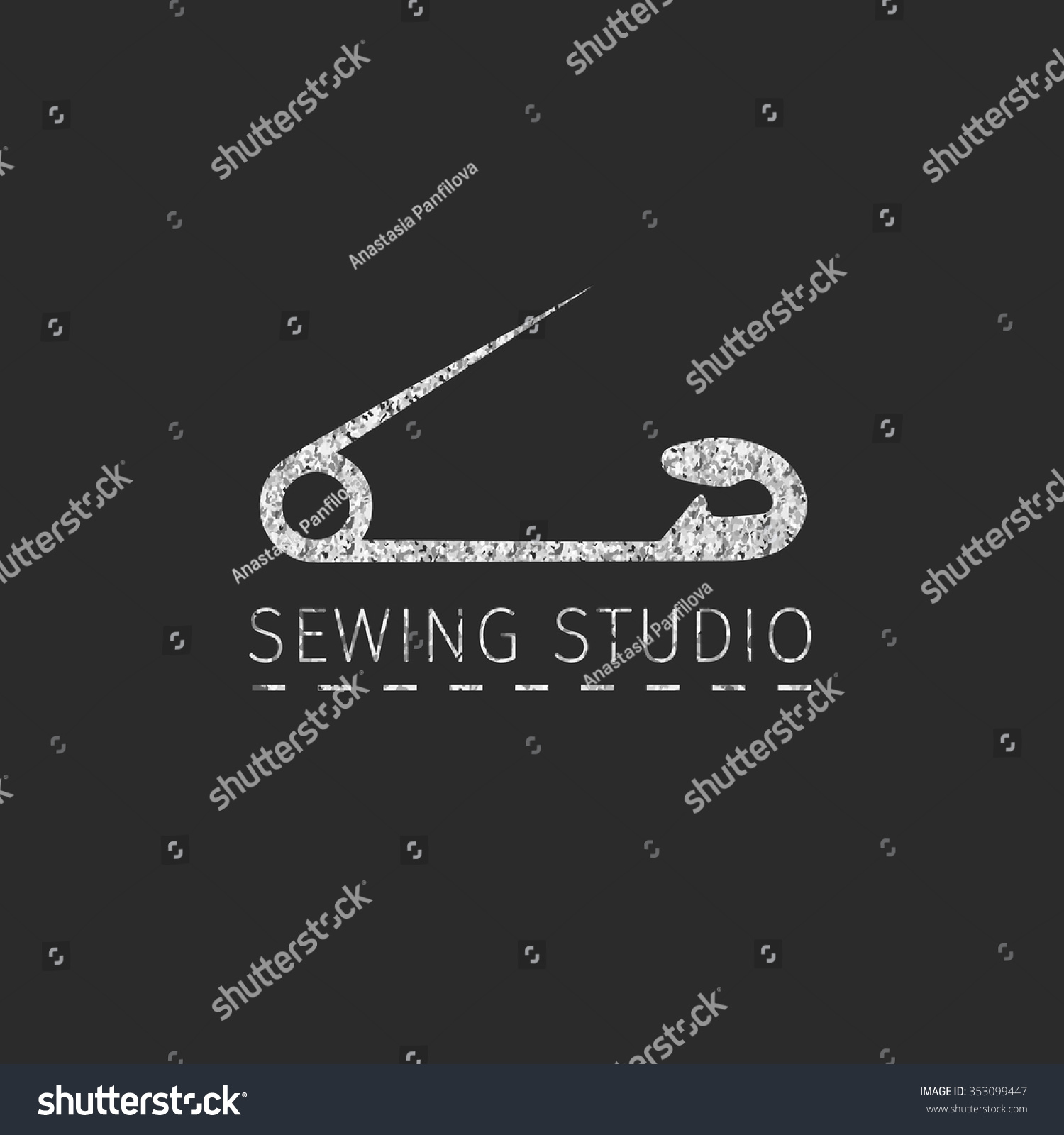 Vector Silver Sewing Logo Badge Emblem Stock Vector (Royalty Free ...