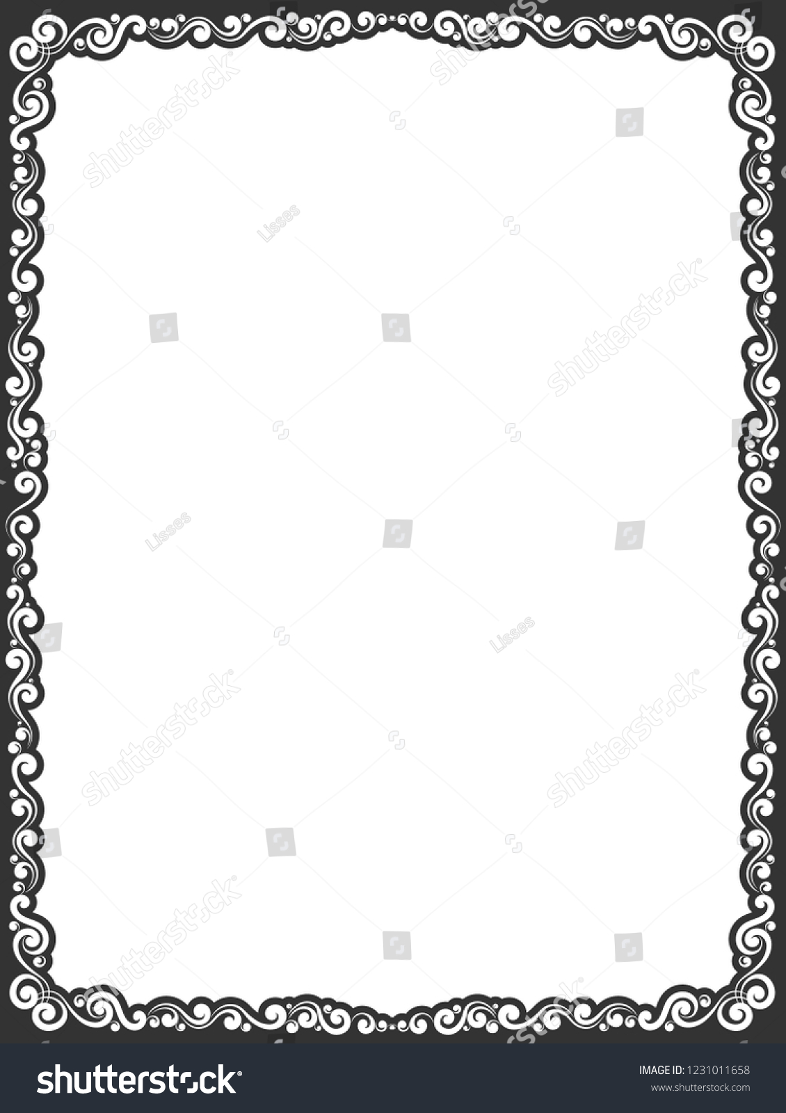 Vector Simple Black Ornamental Decorative Frame Stock Vector (Royalty ...