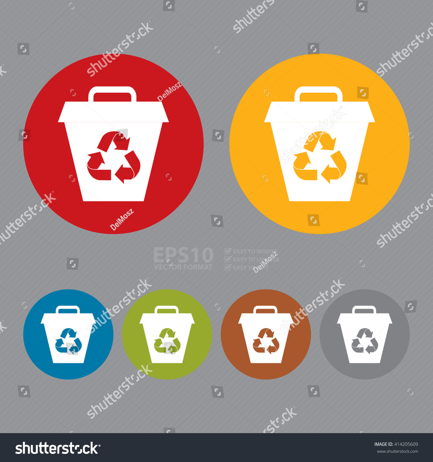 Vector Simple Circle Recycle Bin Infographics Stock Vector (Royalty ...
