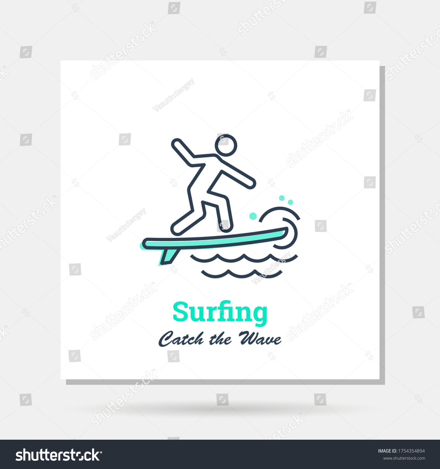 Vector Simple Company Logo Example Surfing Stock Vector (Royalty Free ...