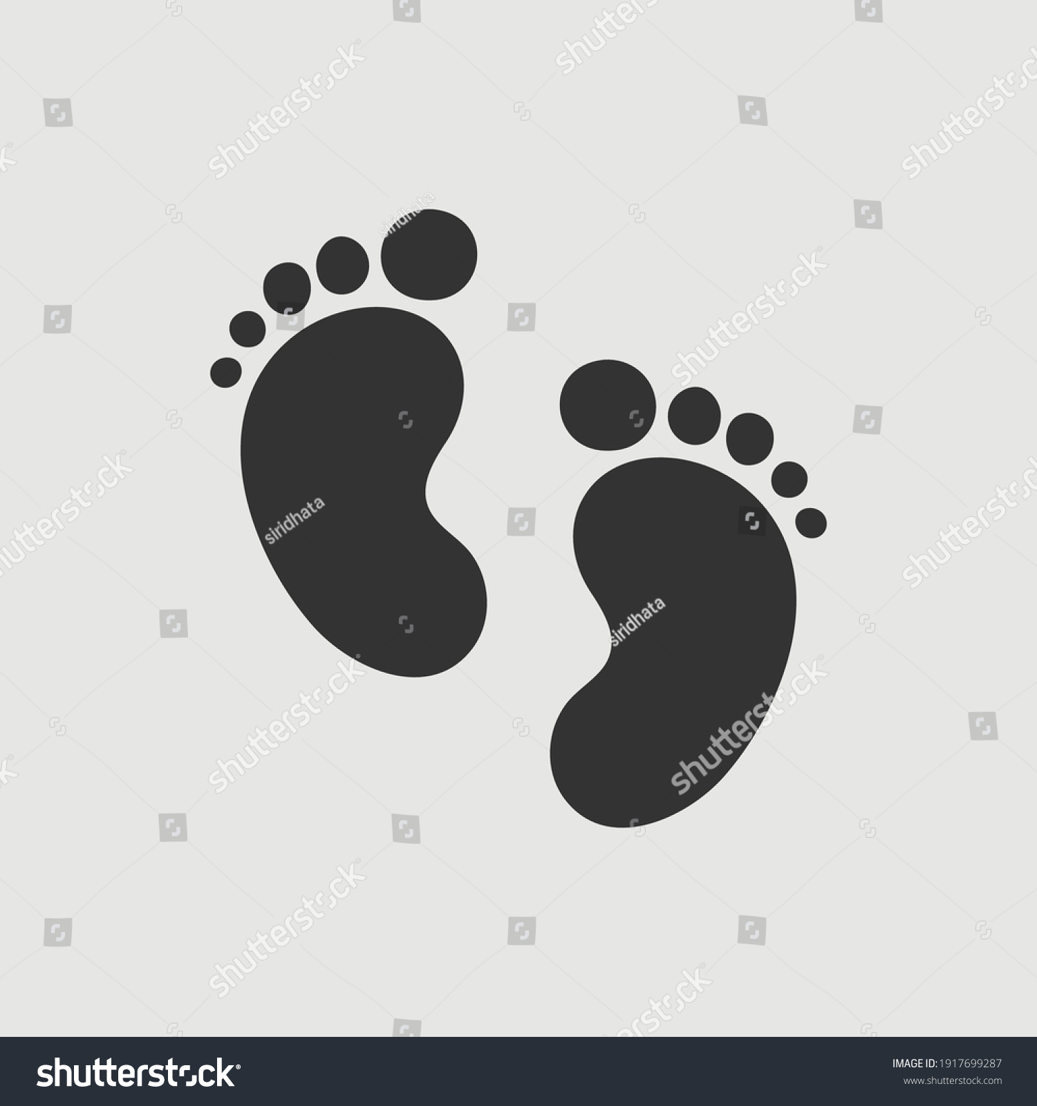 Vector Simple Isolated Footprints Icon Stock Vector (Royalty Free ...