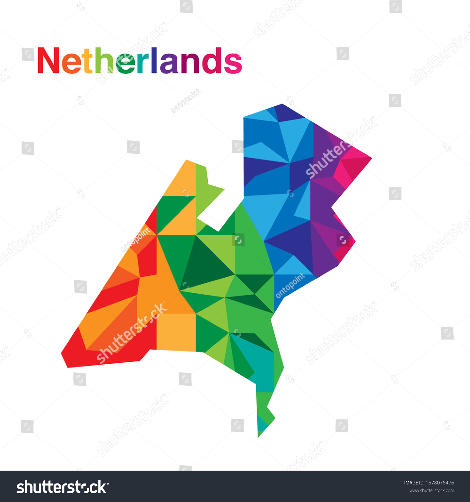 Vector Simple Map Netherlands Stock Vector (Royalty Free) 1678076476 ...