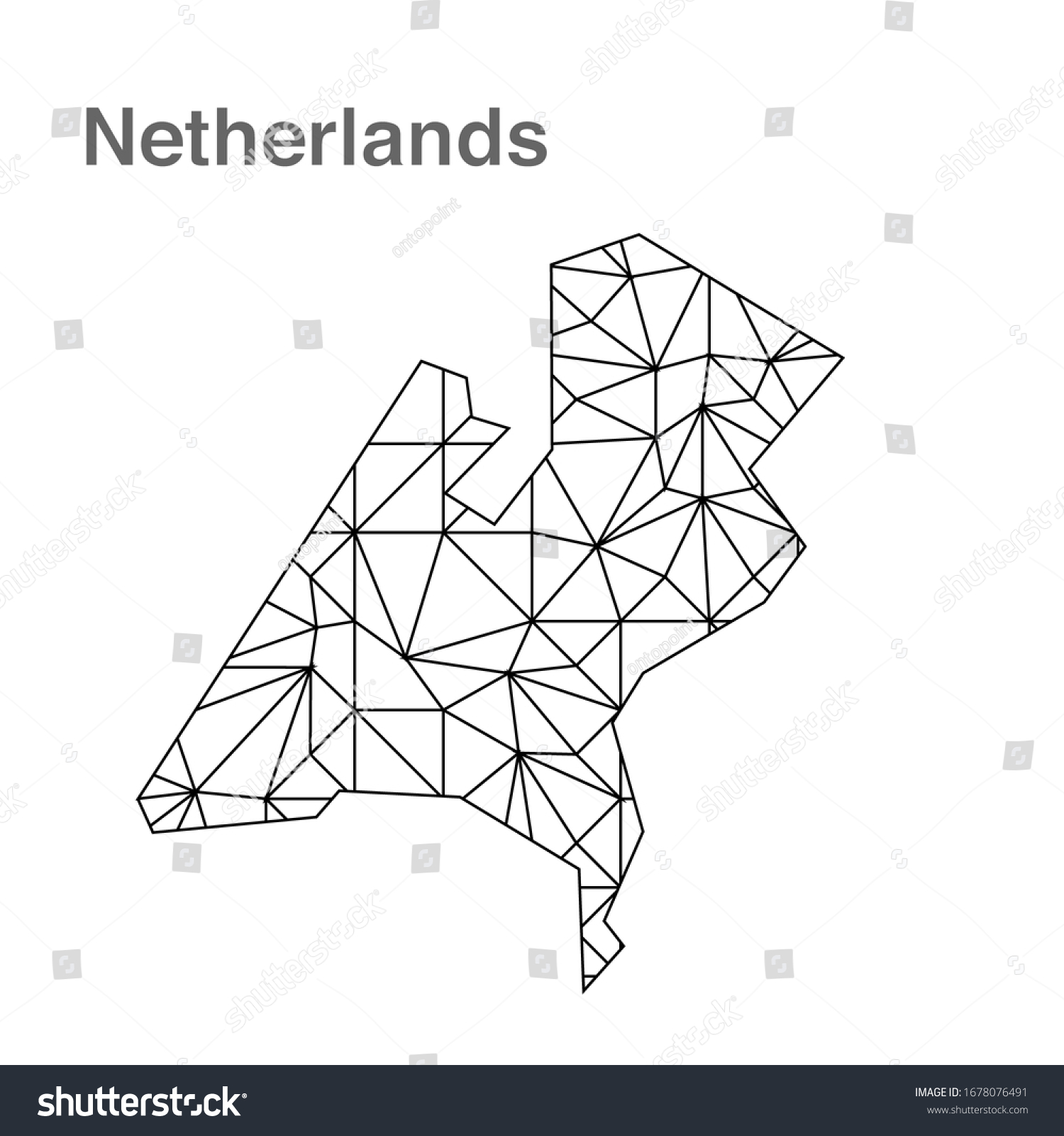 Vector Simple Map Netherlands Stock Vector (Royalty Free) 1678076491 ...