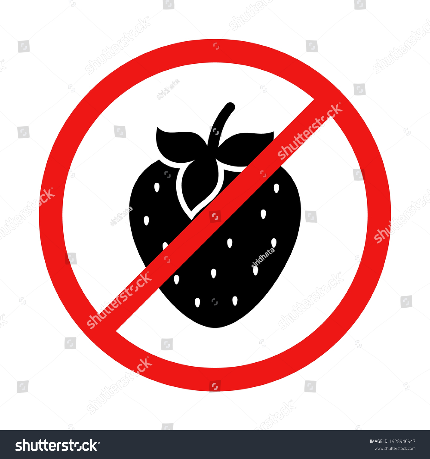 Vector Simple No Strawberry Sign Stock Vector (Royalty Free) 1928946947 ...