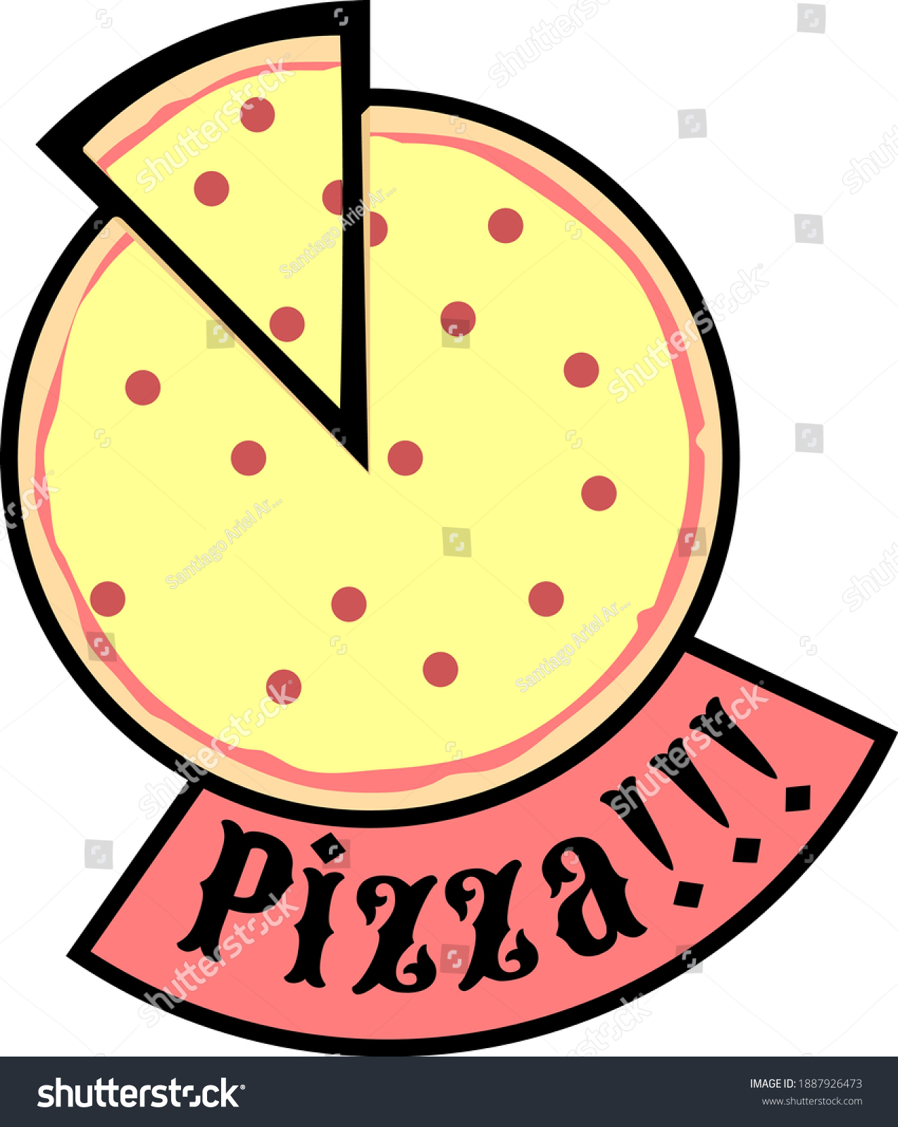 Vector Simple Pizza Logo Icon Stock Vector (Royalty Free) 1887926473 ...