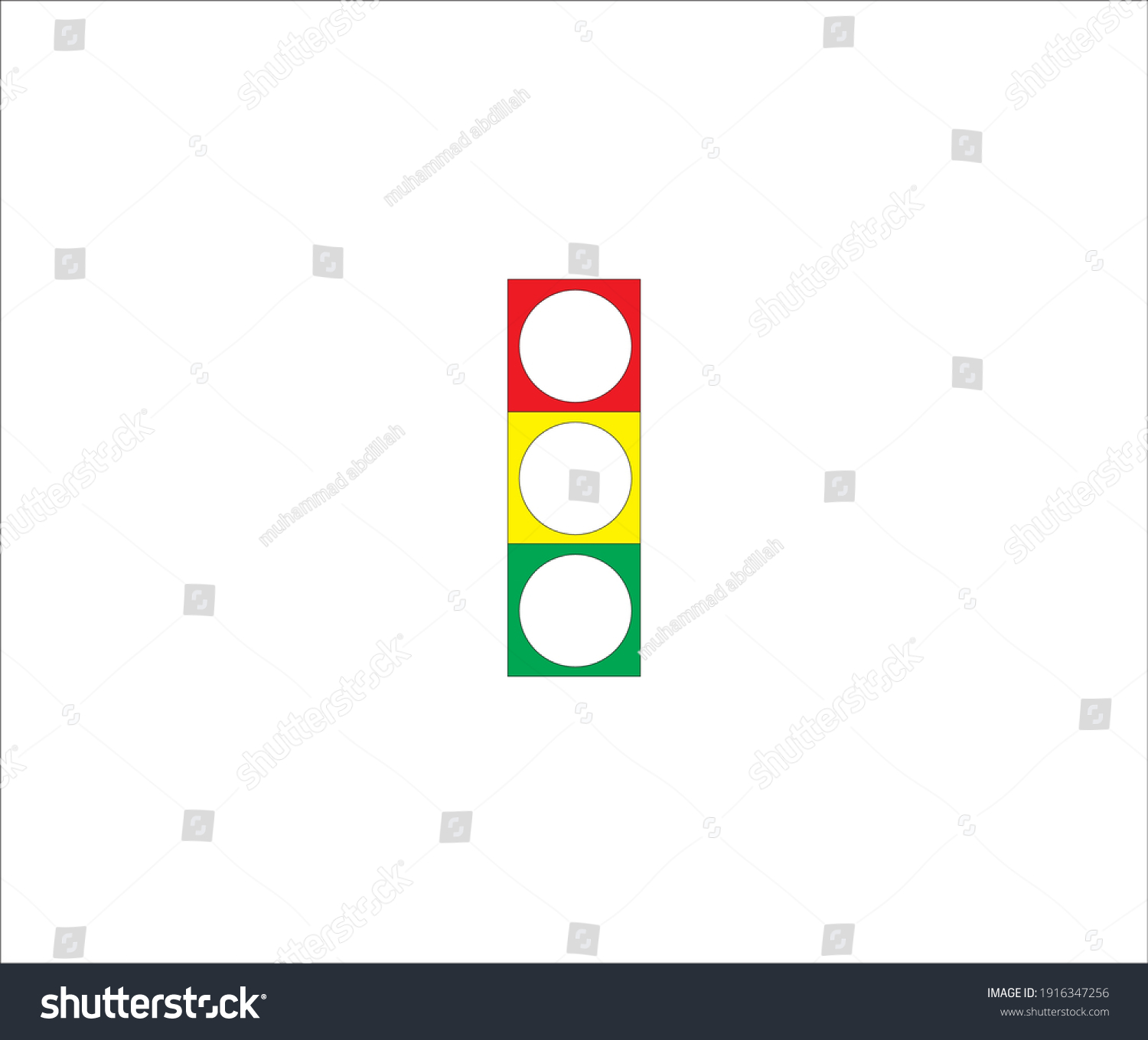 Vector Simple Traffic Light White Background Stock Vector (Royalty Free ...