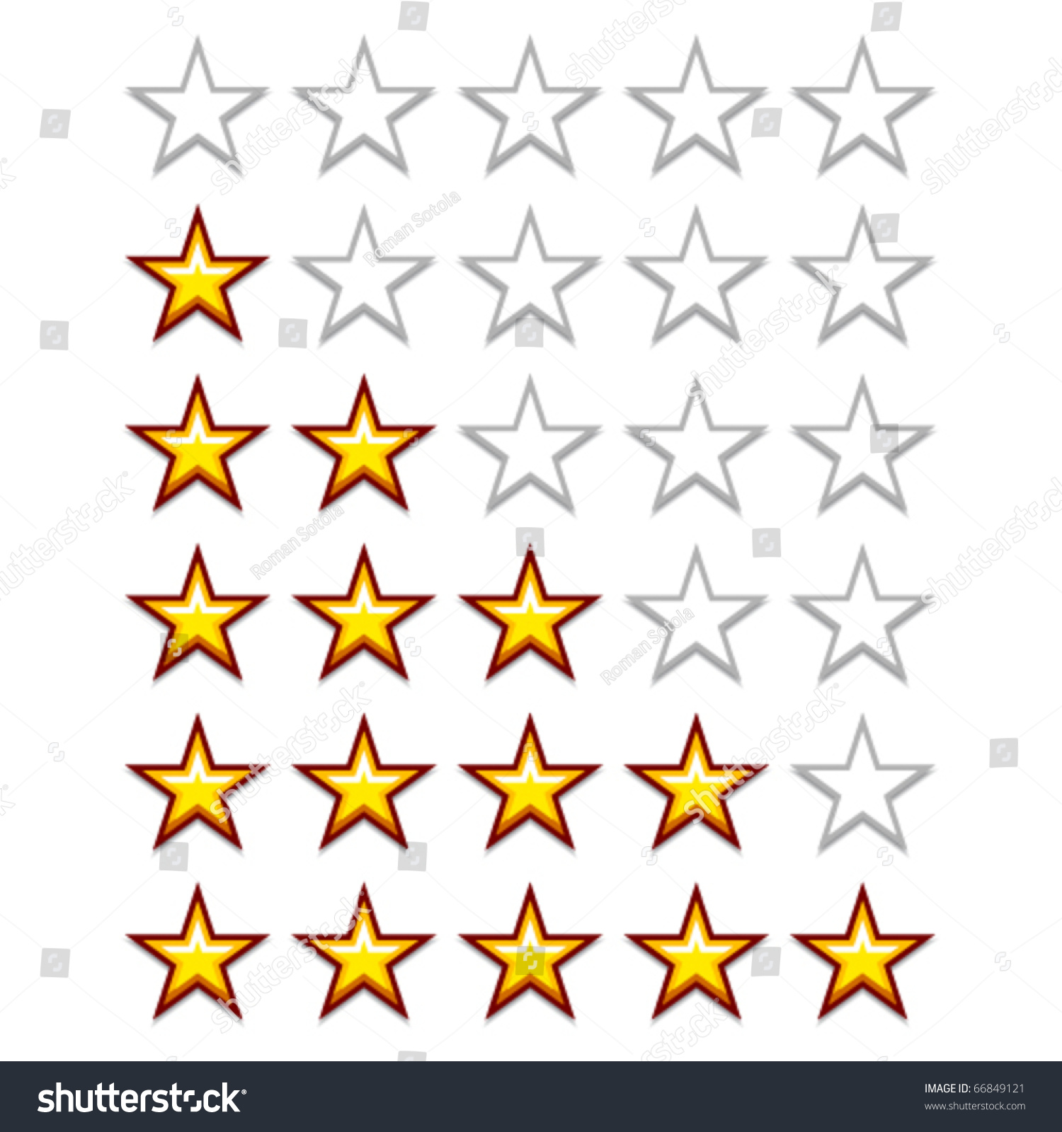 Vector Simple Yellow Rating Stars Stock Vector (Royalty Free) 66849121 ...