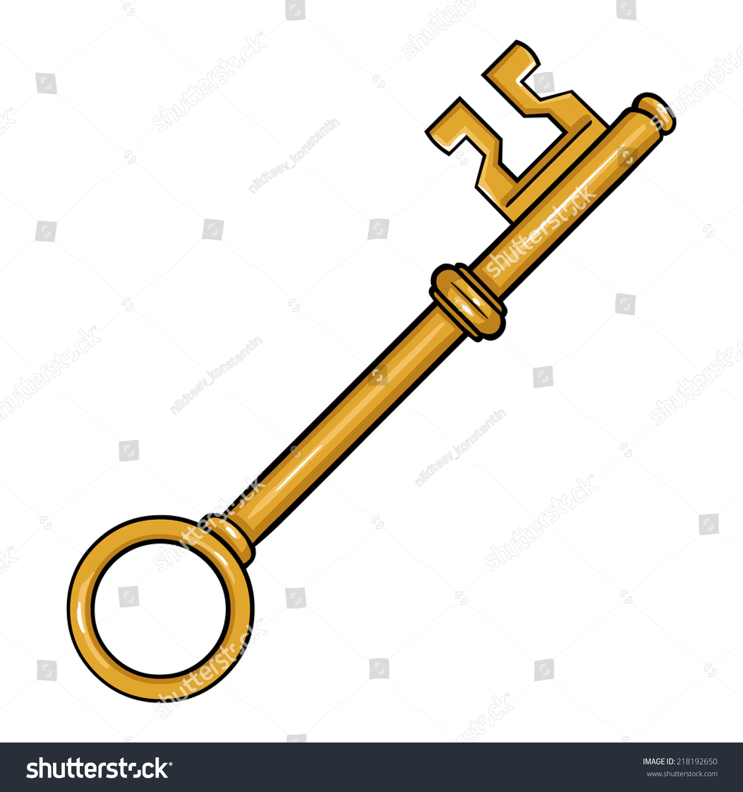 Vector Single Cartoon Antique Key Stock Vector (Royalty Free) 218192650 ...