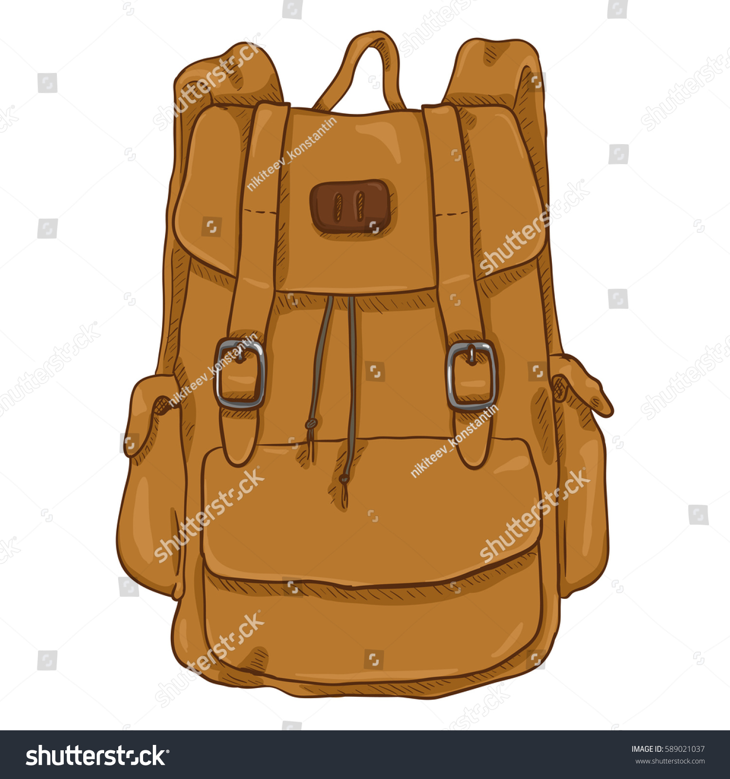 Vector Single Cartoon Brown Casual Style Stock Vector (Royalty Free ...