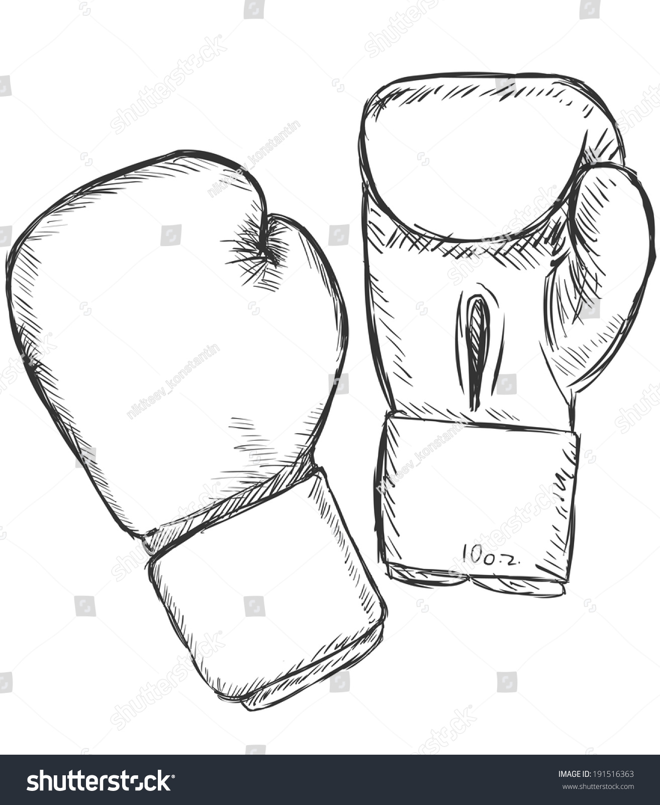 Vector Sketch Boxing Gloves Stock Vector (Royalty Free) 191516363 ...