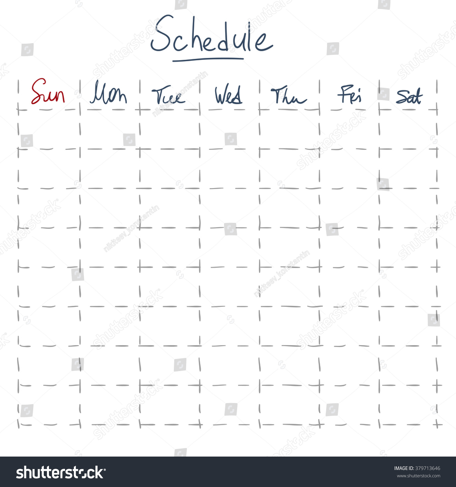 Vector Sketch Hand Drawn Schedule Stock Vector (Royalty Free) 379713646 ...