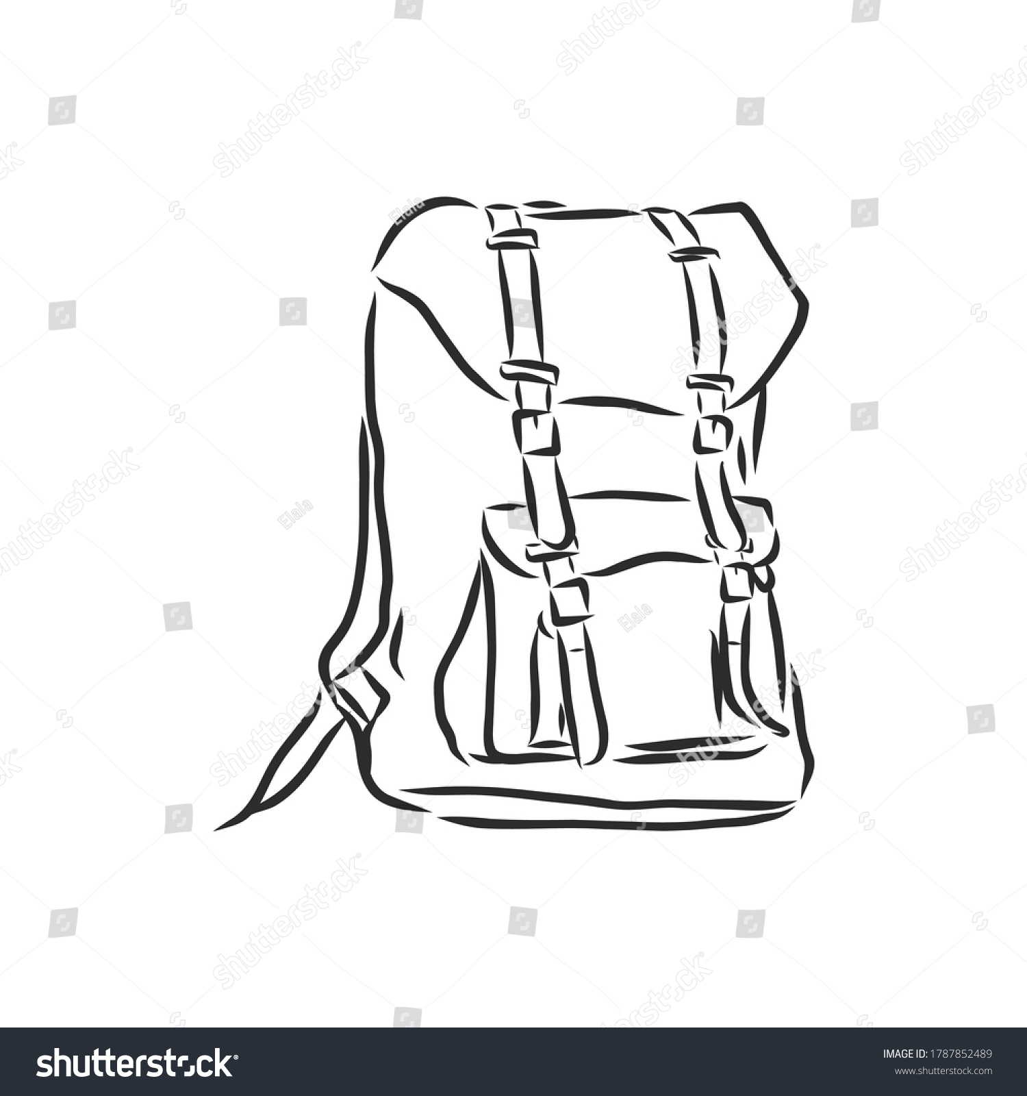 Vector Sketch Illustration Backpack Backpack Vector Stock Vector ...