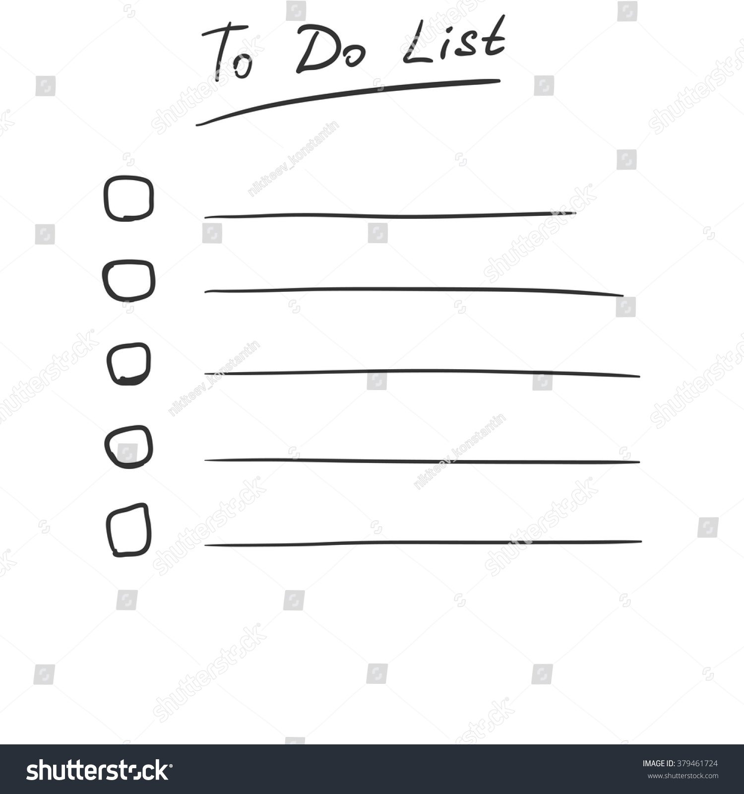 Vector Sketch Do List Stock Vector (Royalty Free) 379461724
