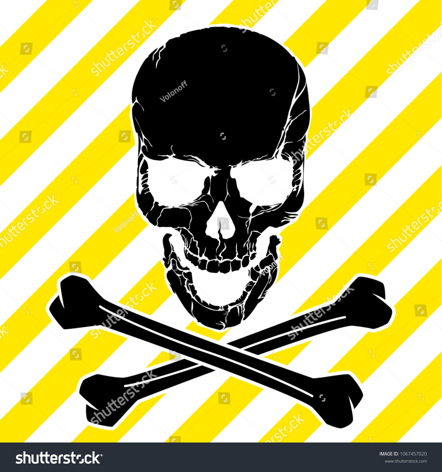 Vector Skull Danger Sign Stock Vector (Royalty Free) 1067457020