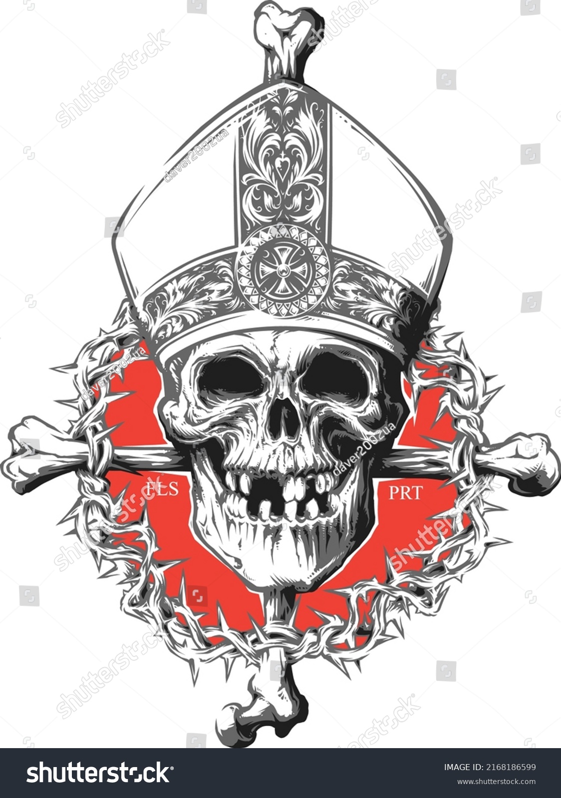 Vector Skull Catholic Bishop Stock Vector (Royalty Free) 2168186599 ...