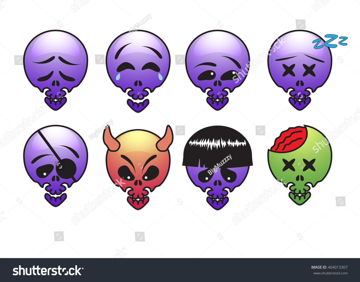 Vector Skull Emotions Stock Vector (Royalty Free) 404013307 | Shutterstock