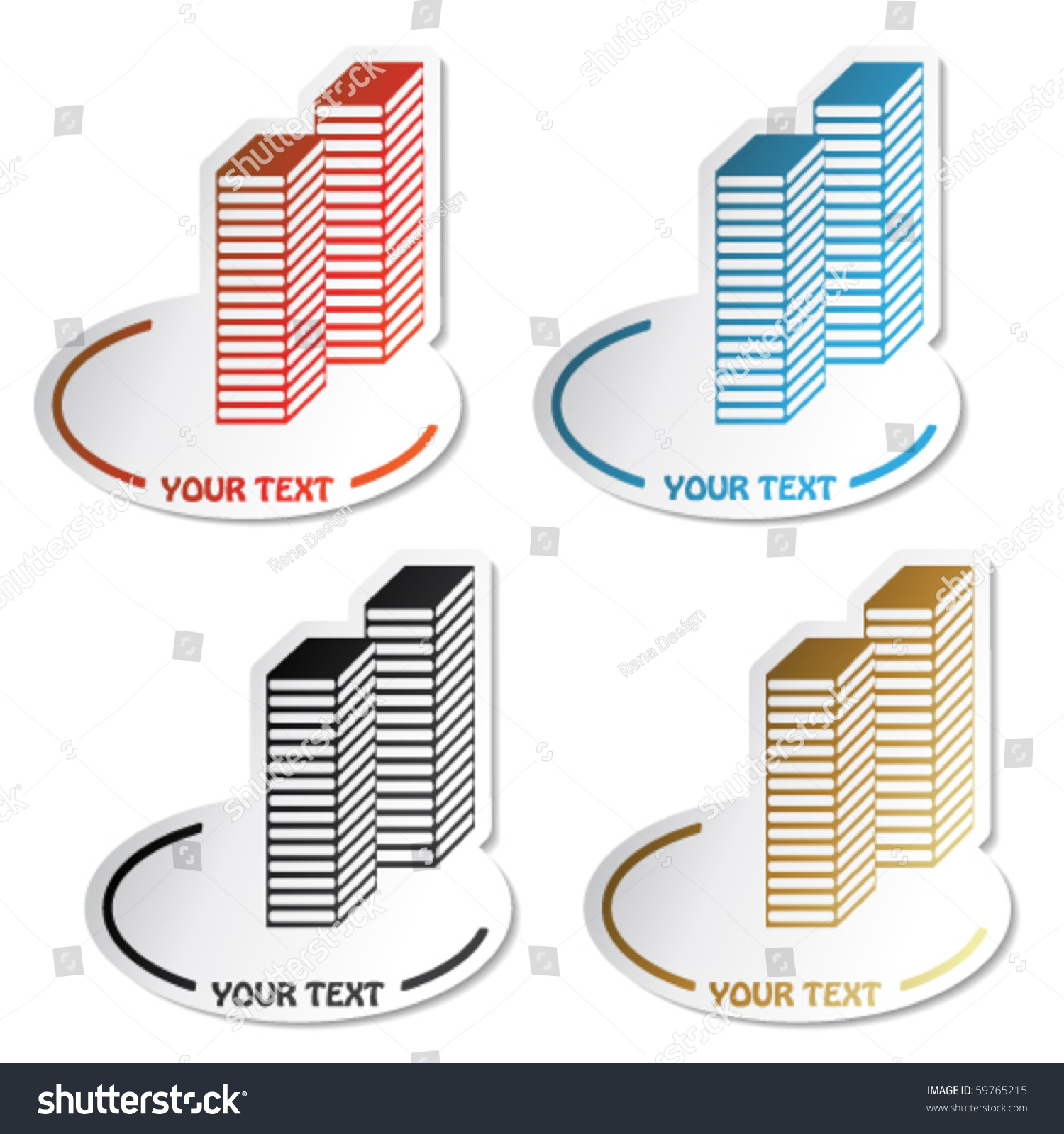 Vector Skyscraper Symbols Stock Vector (Royalty Free) 59765215 ...