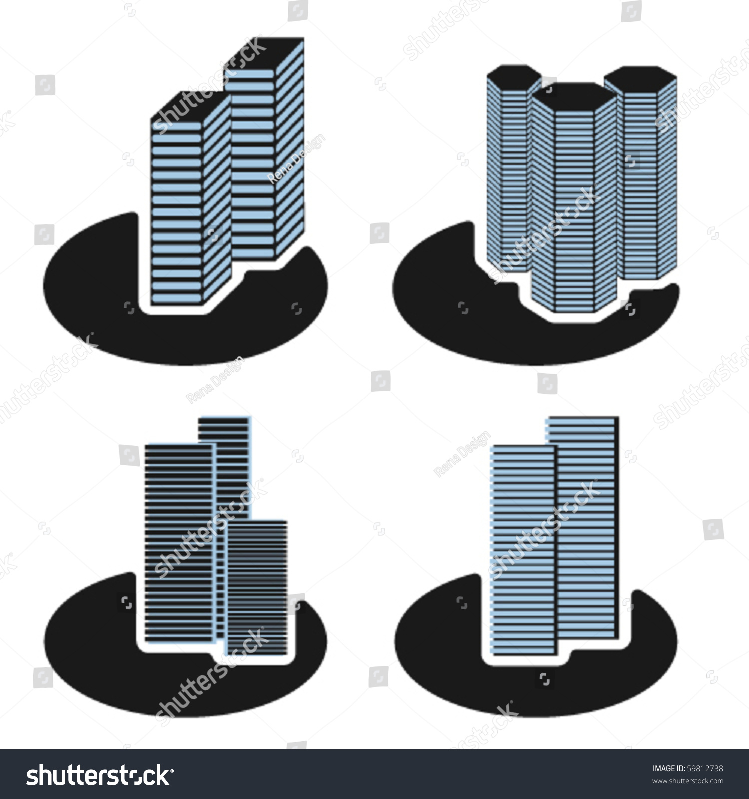 Vector Skyscraper Symbols