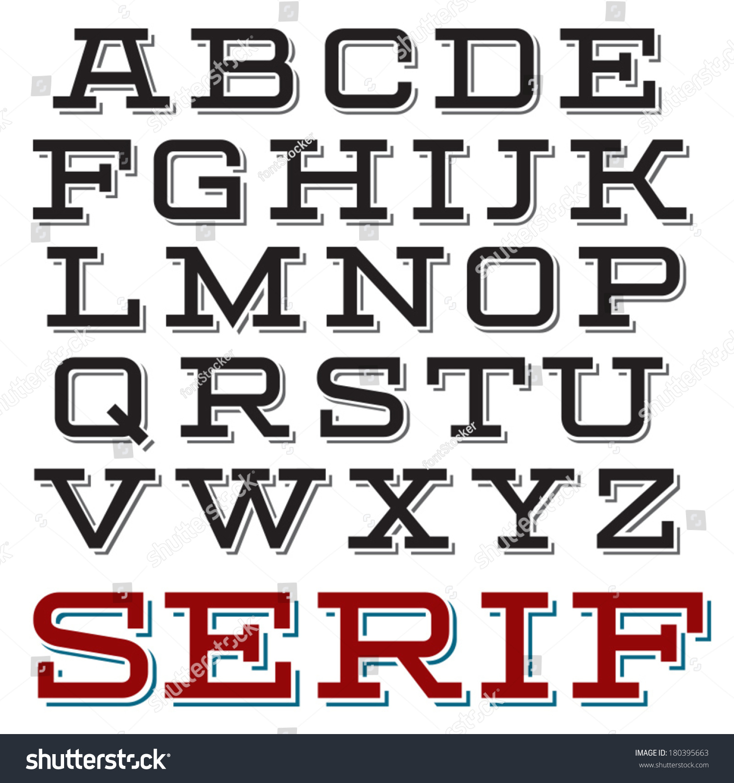 Vector Slab Serif Font Retro Alphabet: เวกเตอร์สต็อก (ปลอดค่าลิขสิทธิ์ ...