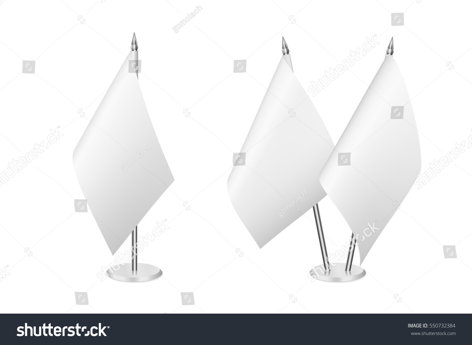 Vector Small Table Flag Set Isolated Stock Vector (Royalty Free) 550732384