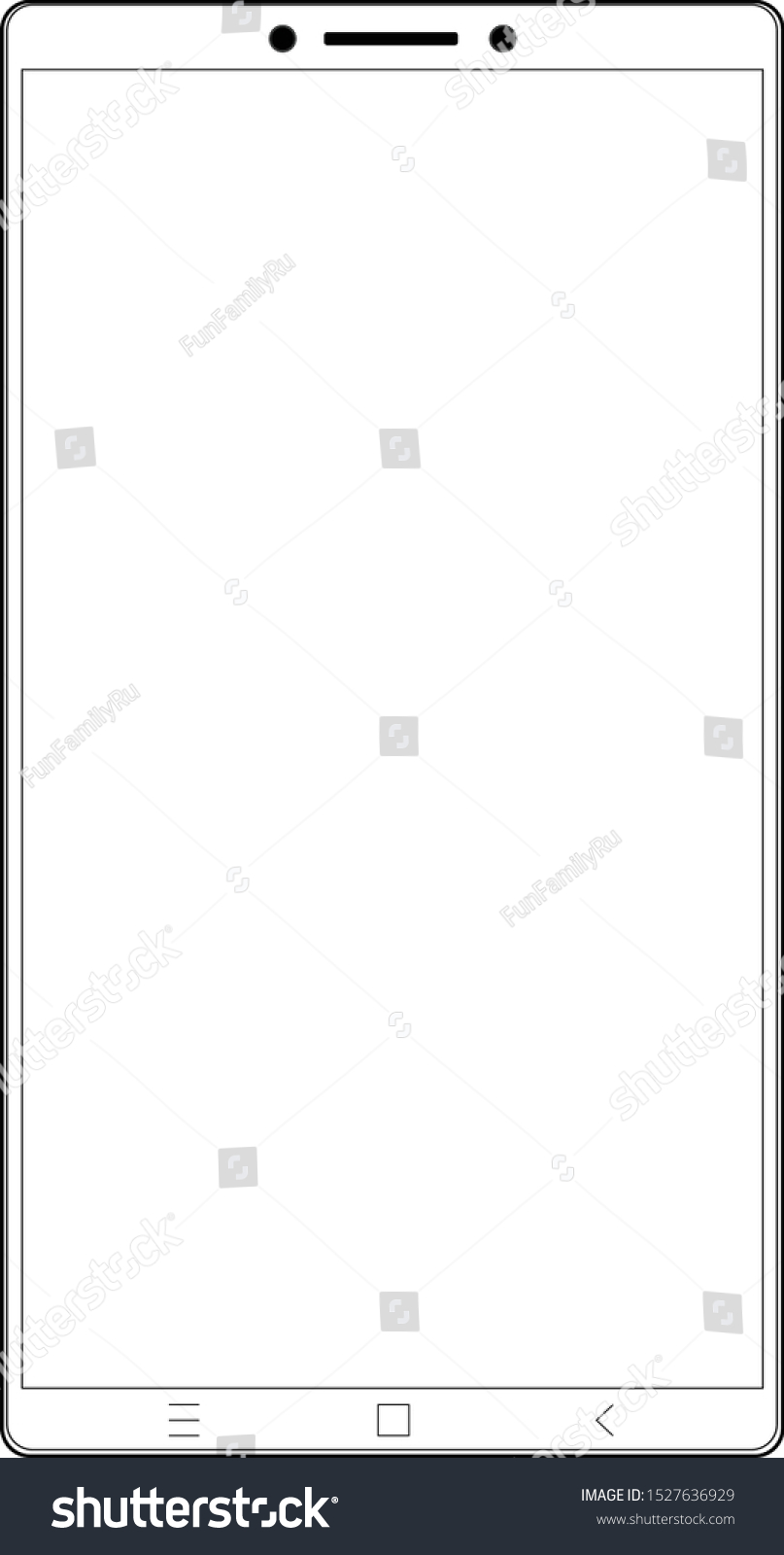 Vector Smartphone Outline Template Phone Vector Stock Vector (Royalty ...