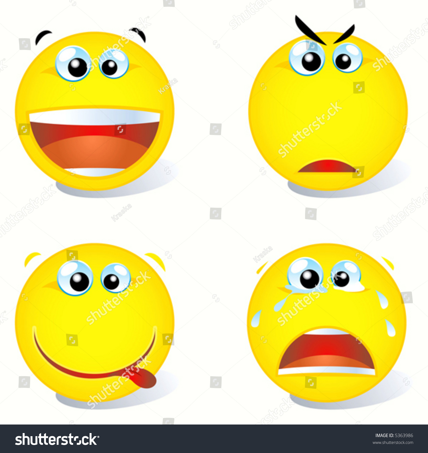 Vector Smiley Angrylaughingtongue Crying: เวกเตอร์สต็อก (ปลอดค่า ...