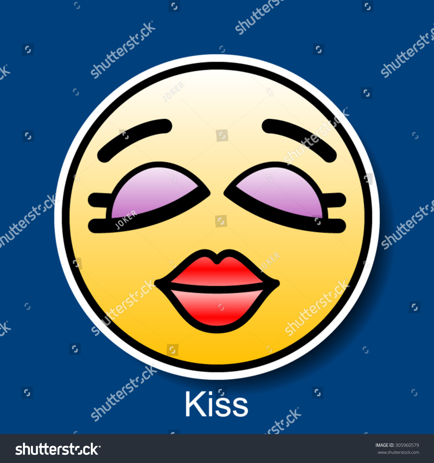 Vector Smiley Kiss Stock Vector (Royalty Free) 305960579 | Shutterstock