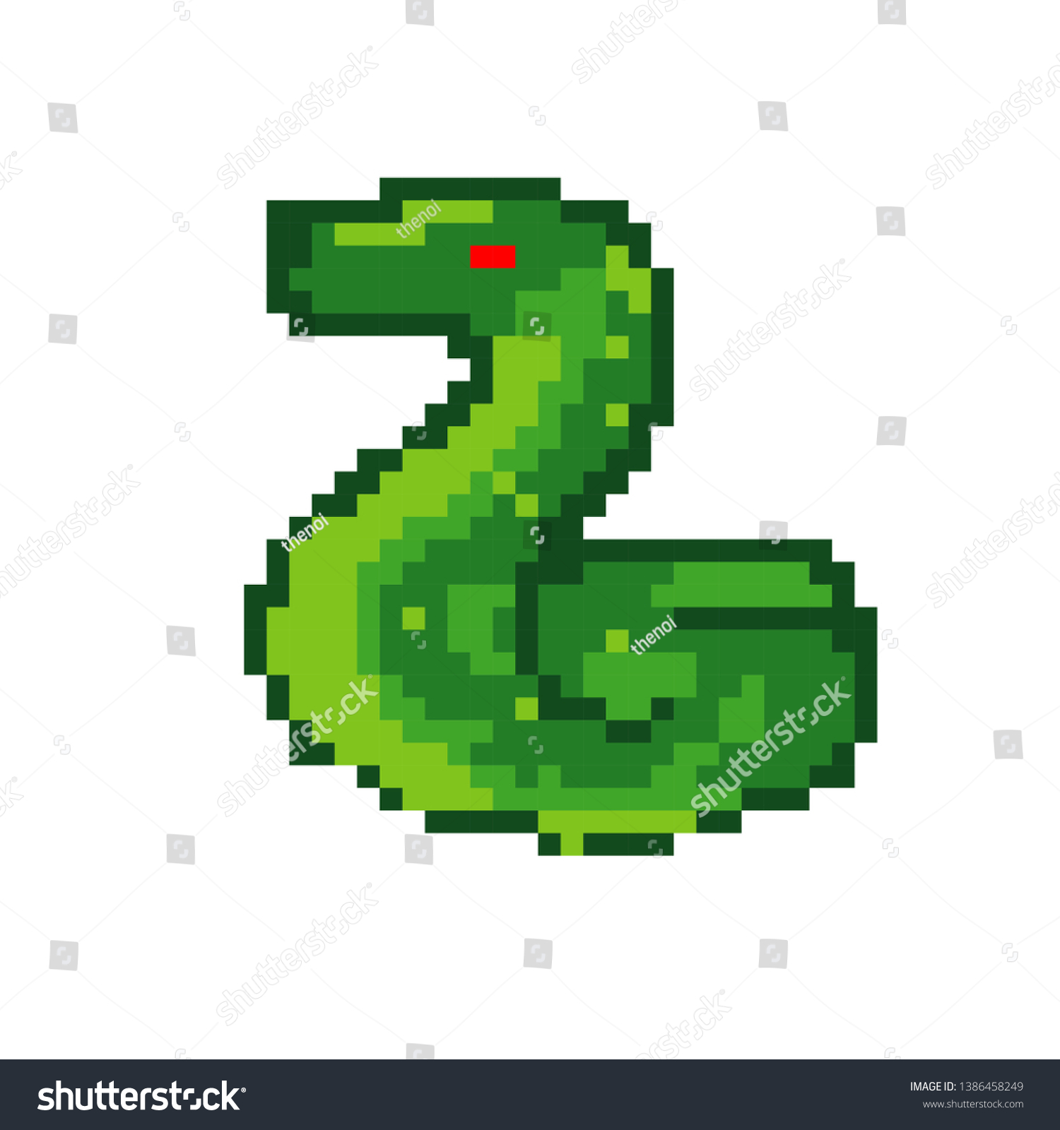 Vector Snake Pixel Art Color Stock Vector (Royalty Free) 1386458249
