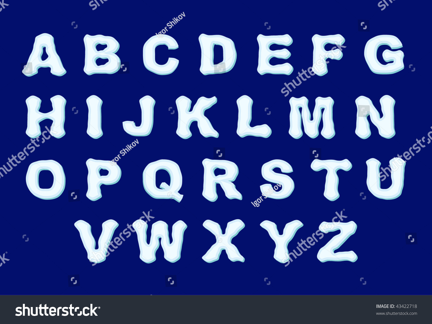Vector Snow Letters Alphabet Stock Vector 43422718 - Shutterstock