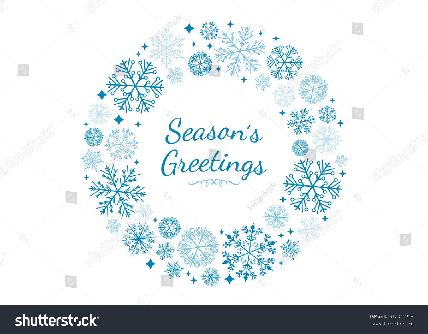 Vector Snowflake Wreath Stock Vector (Royalty Free) 310045958