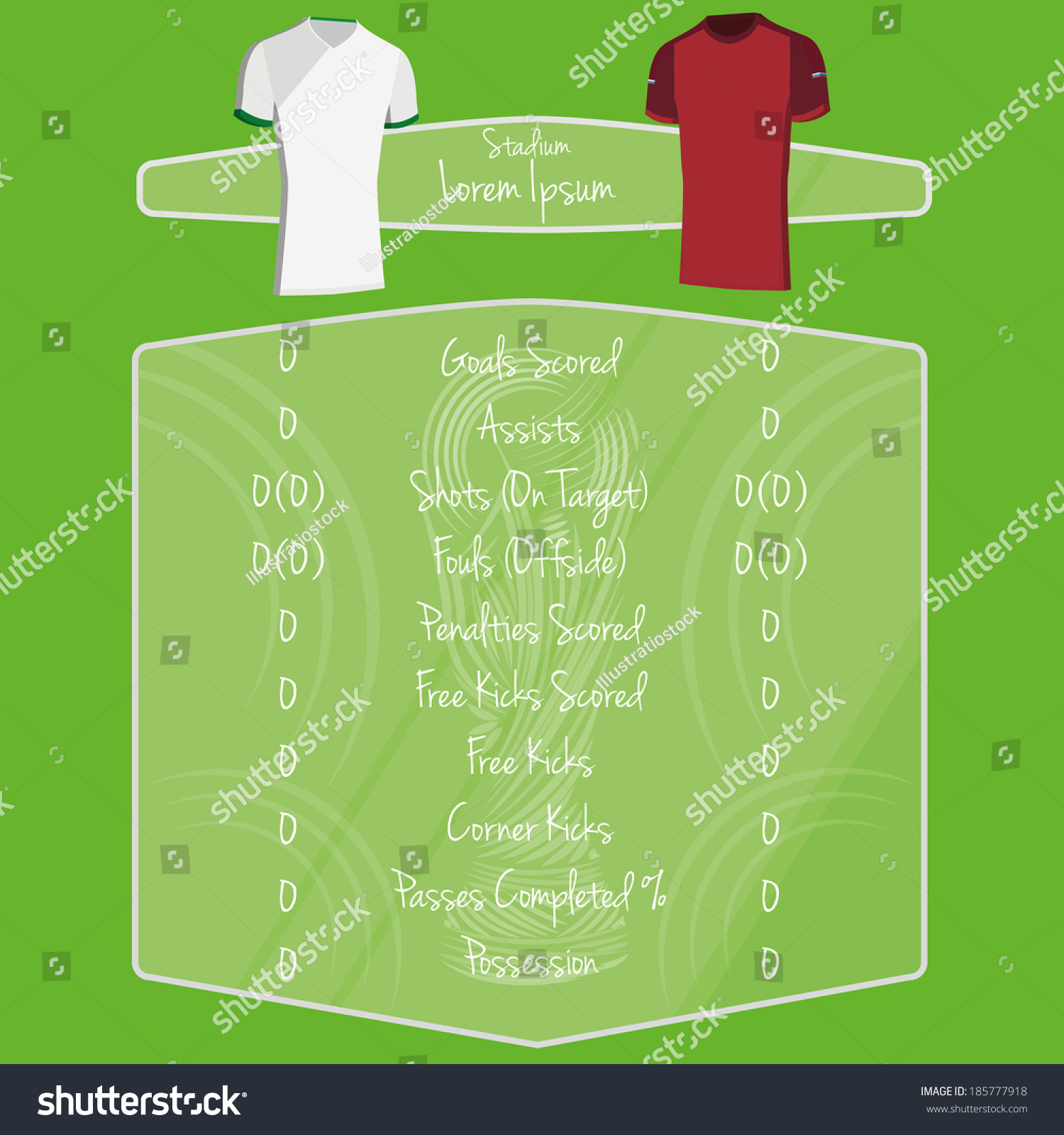 Vector Soccer Team Player Charts Editable Stock Vector (Royalty Free ...
