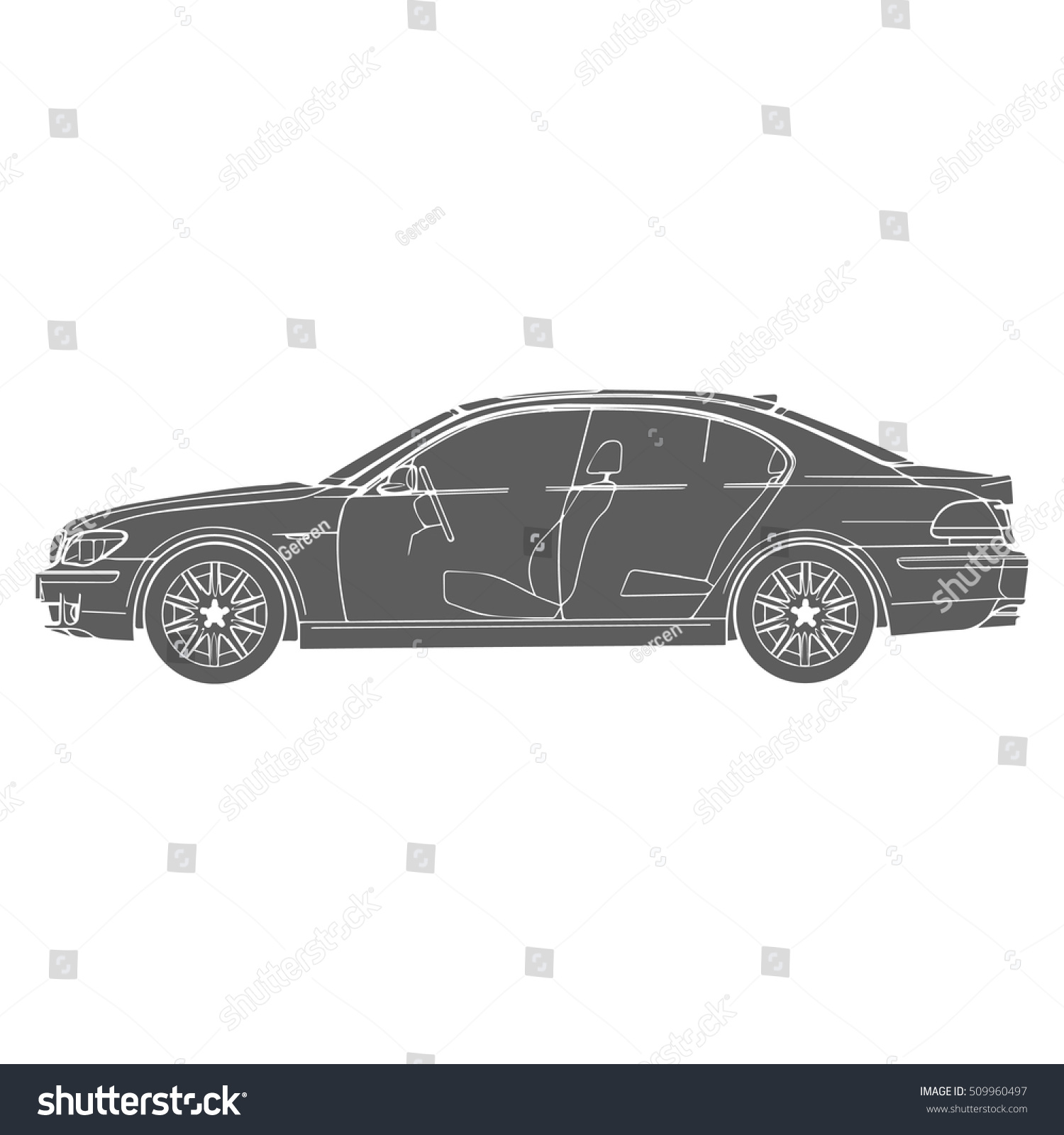 Vector Solated Vehicle Body Frame Stock Vector (Royalty Free) 509960497 ...