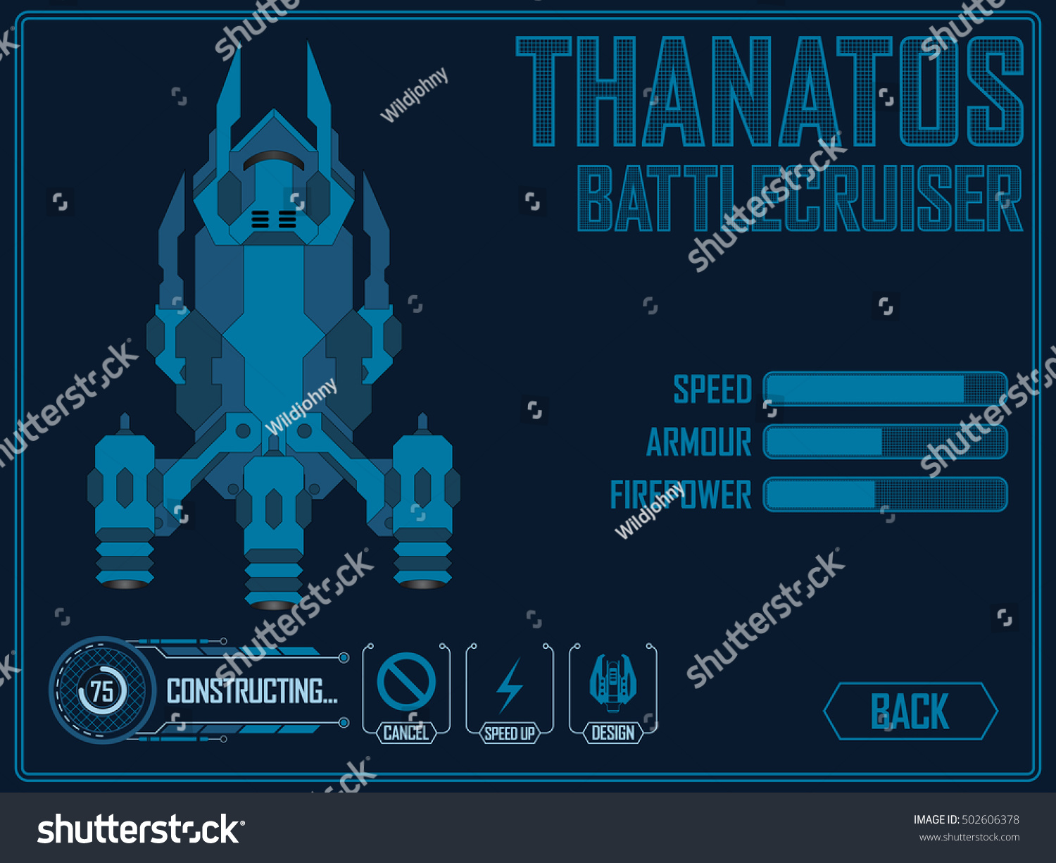 Vector Spaceship Video Games Immagine Vettoriale Stock 502606378 ...