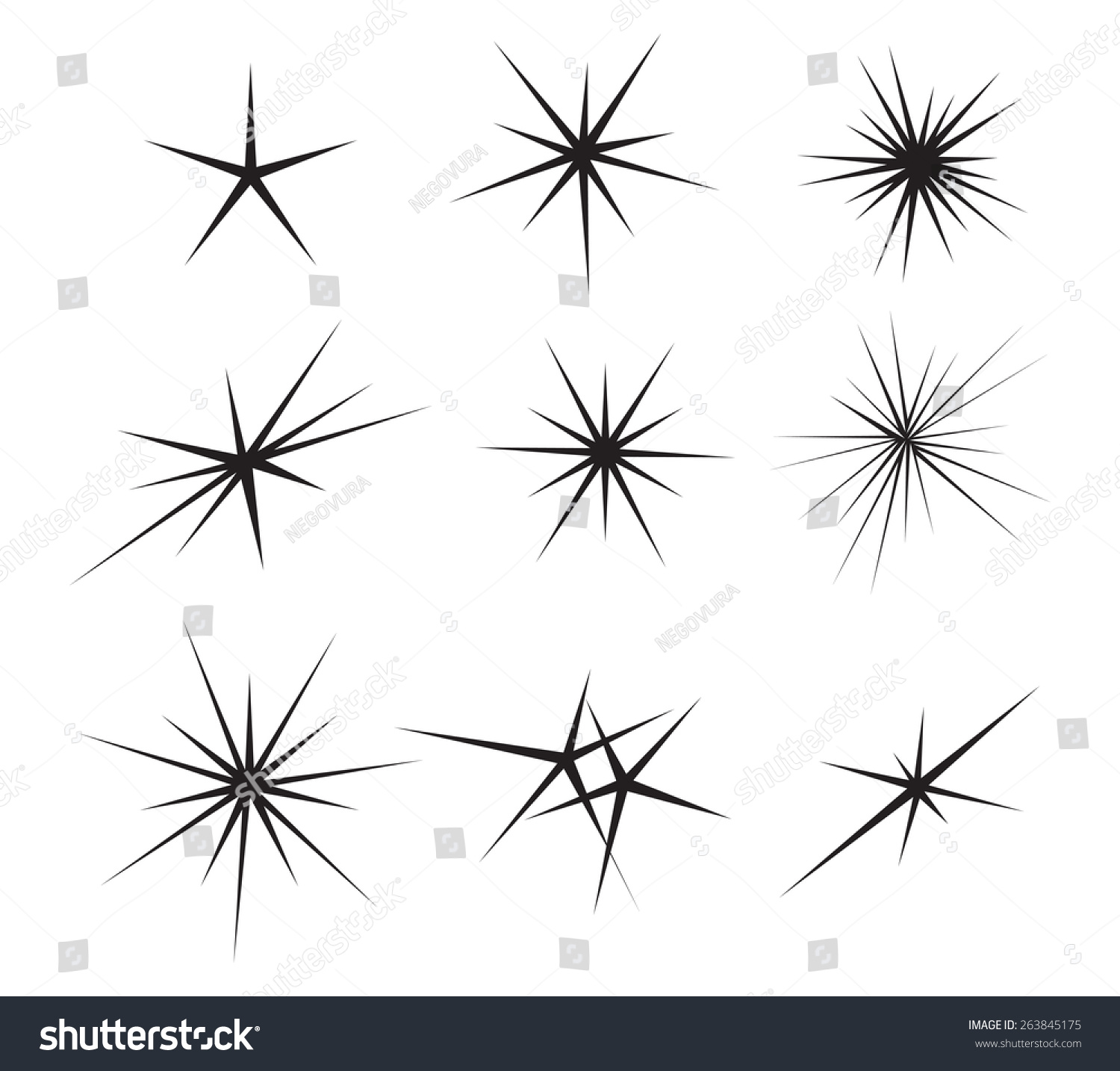Vector Spark Set Stock Vector (Royalty Free) 263845175