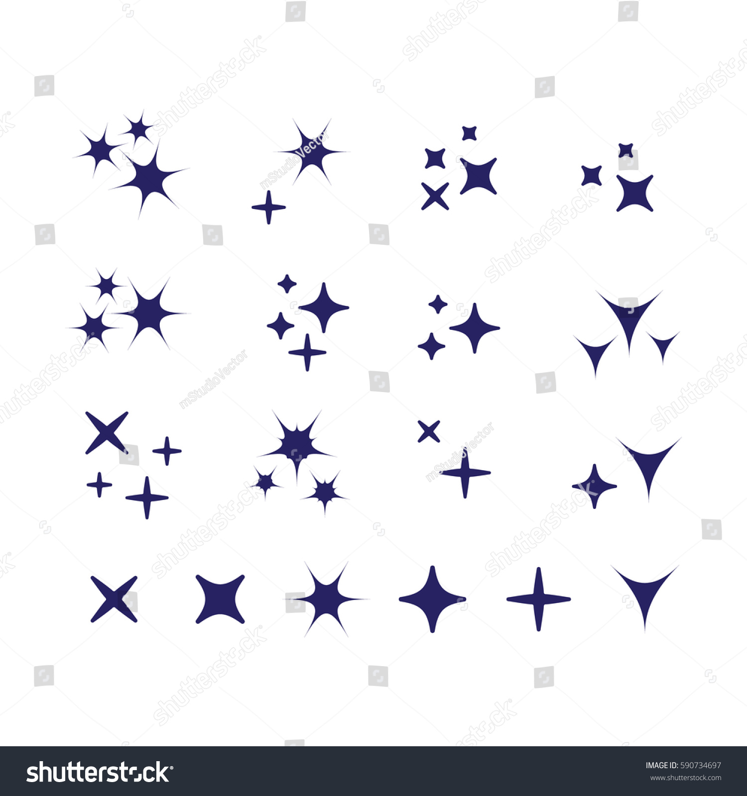 Vector Sparkles Black Symbols Sparkles Vector Stock Vector (Royalty ...
