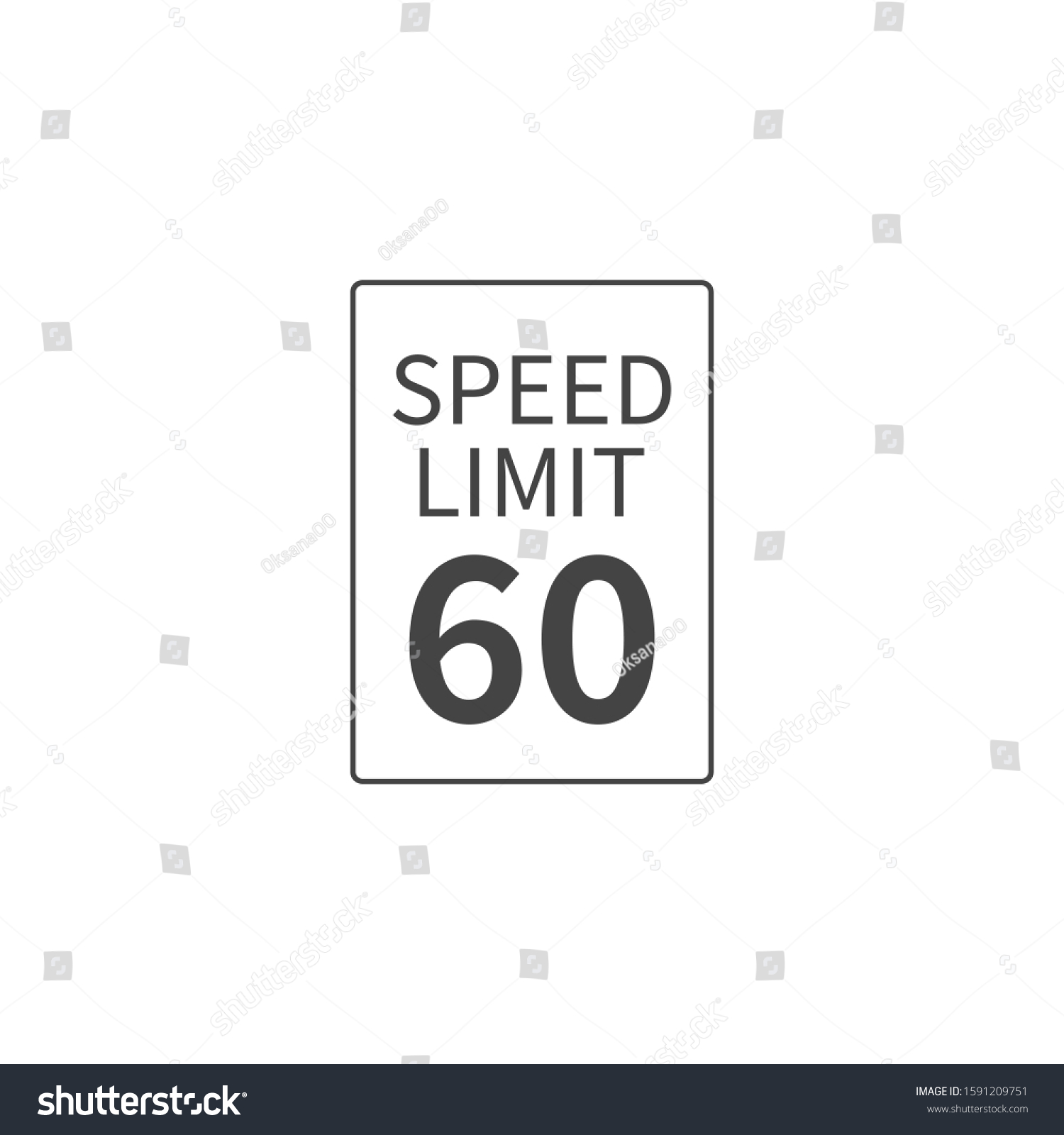 Vector Speed Limit 60 Mph On Stock Vector (Royalty Free) 1591209751 ...