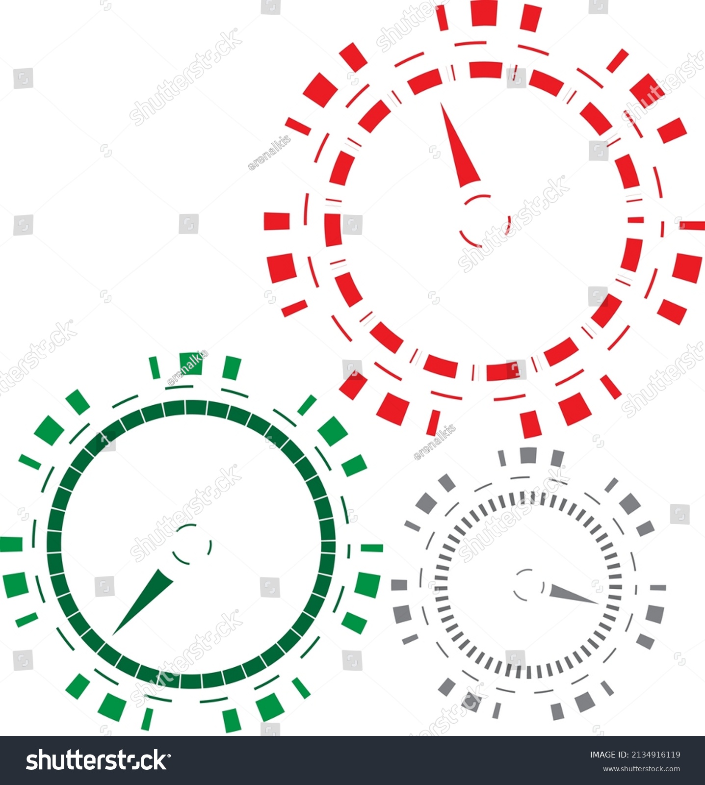Vector Speedometer Red Green Kilometer Hand Stock Vector (Royalty Free ...