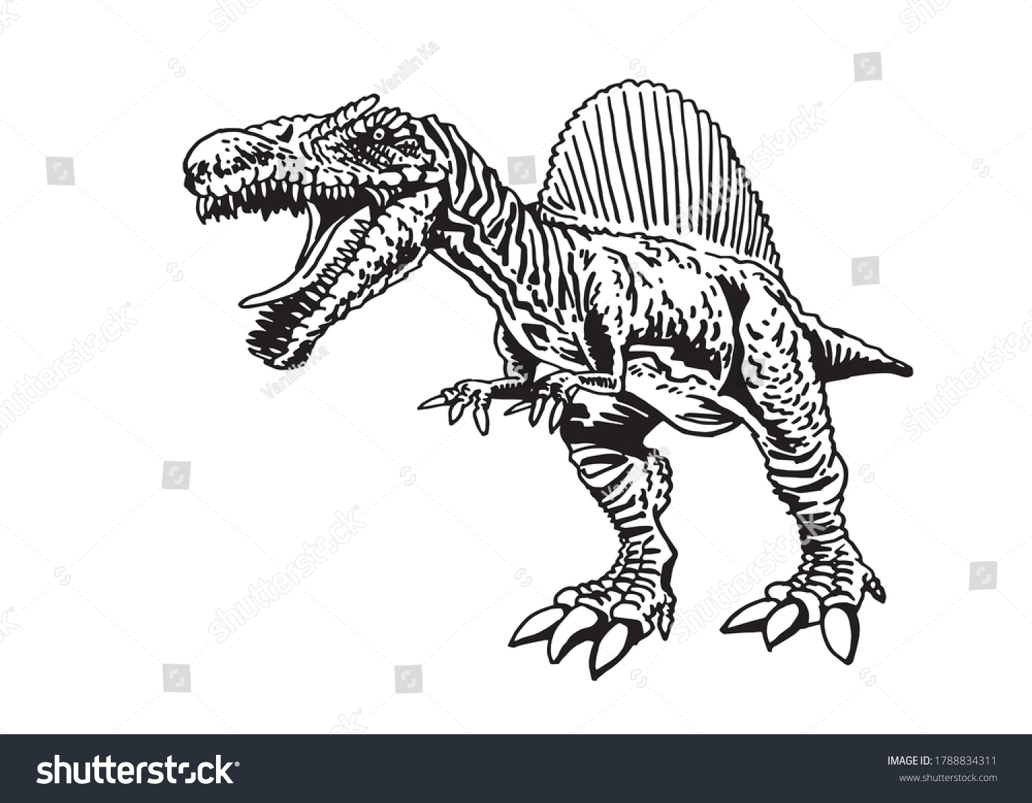 Vector Spinosaurus Isolated On White Graphical Stock Vector (Royalty ...