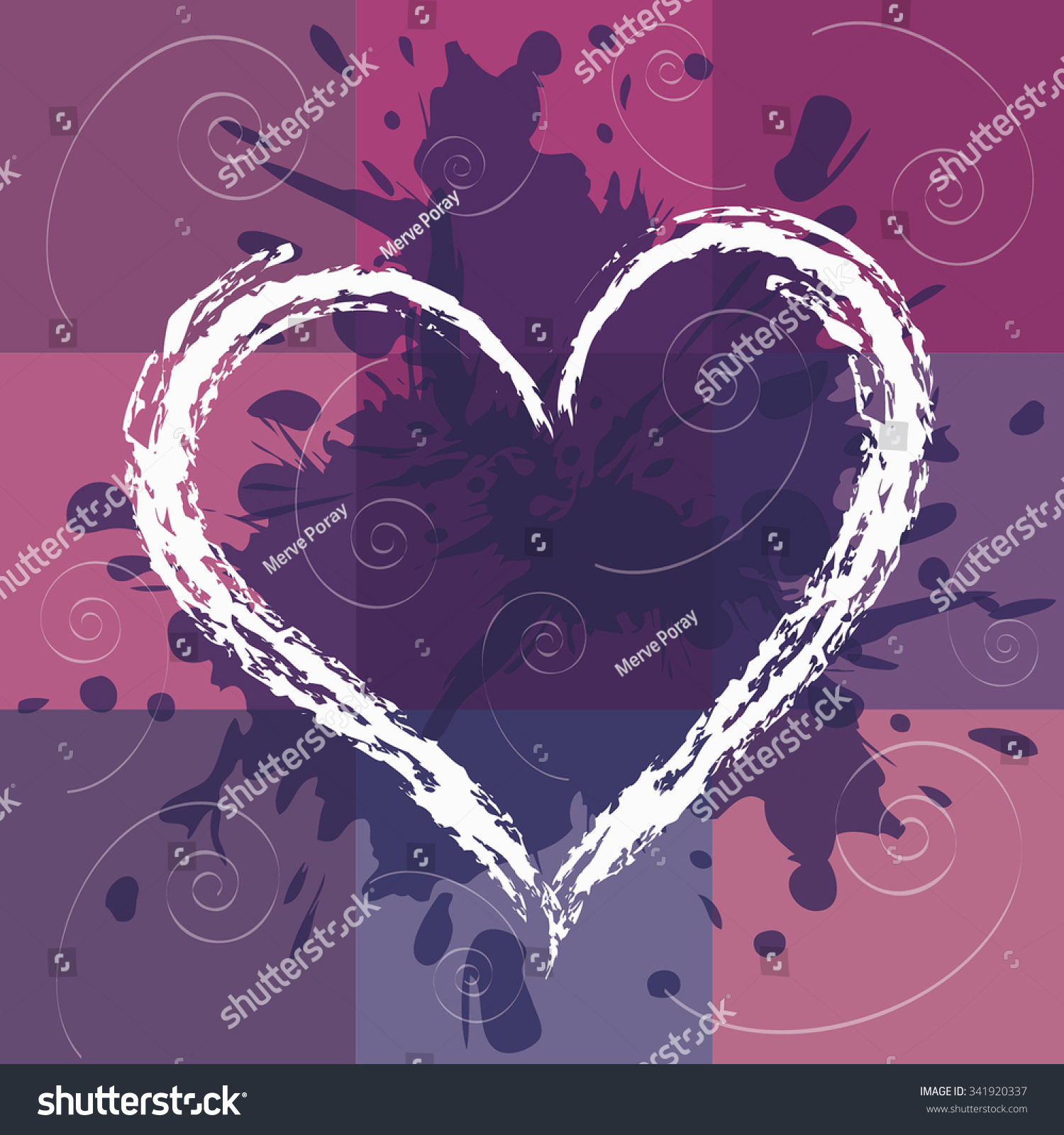 Vector Splash Love Heart Stock Vector (Royalty Free) 341920337
