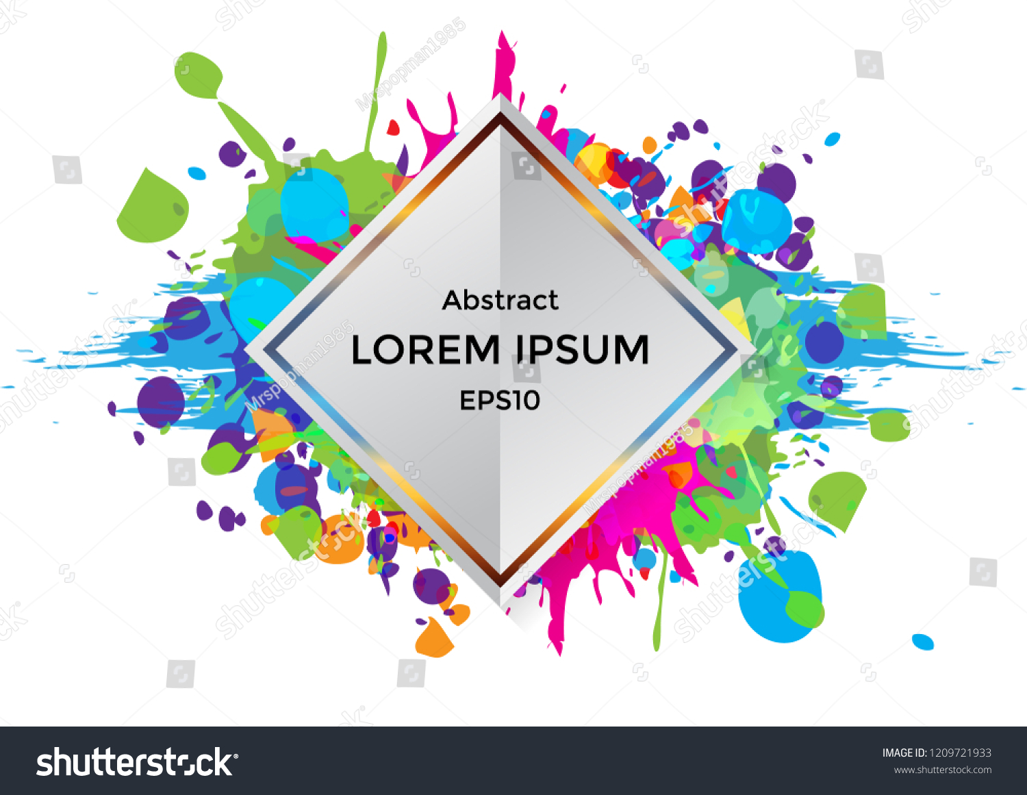 Vector Splatter Square Layout Background Summer Stock Vector (Royalty ...