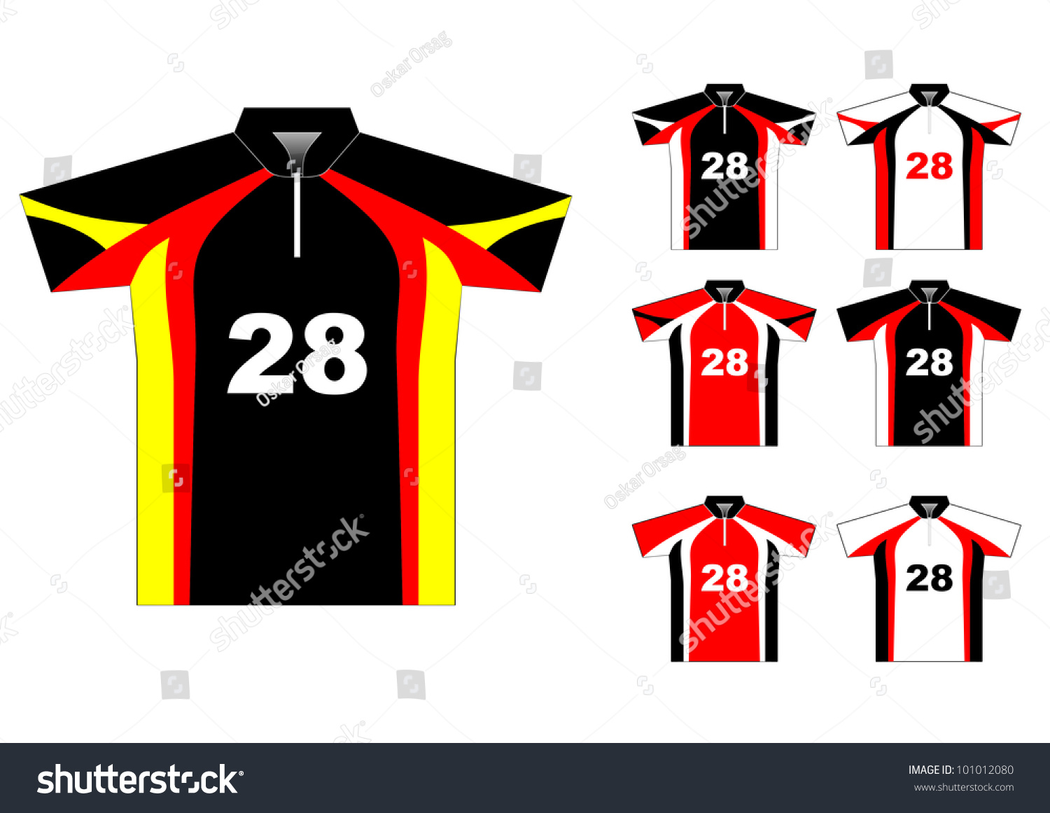 Vector Sport Jersey Color Variations Stock Vector (Royalty Free ...