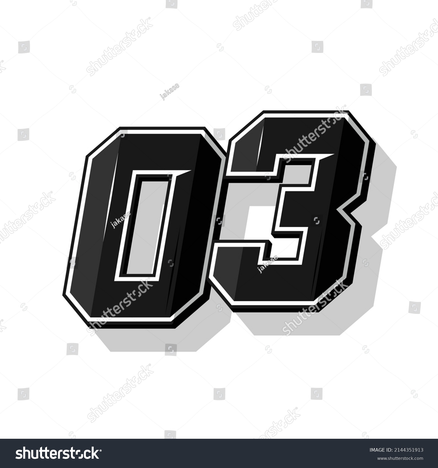 Vector Sports Numbers 03 Simple Design Stock Vector (Royalty Free ...