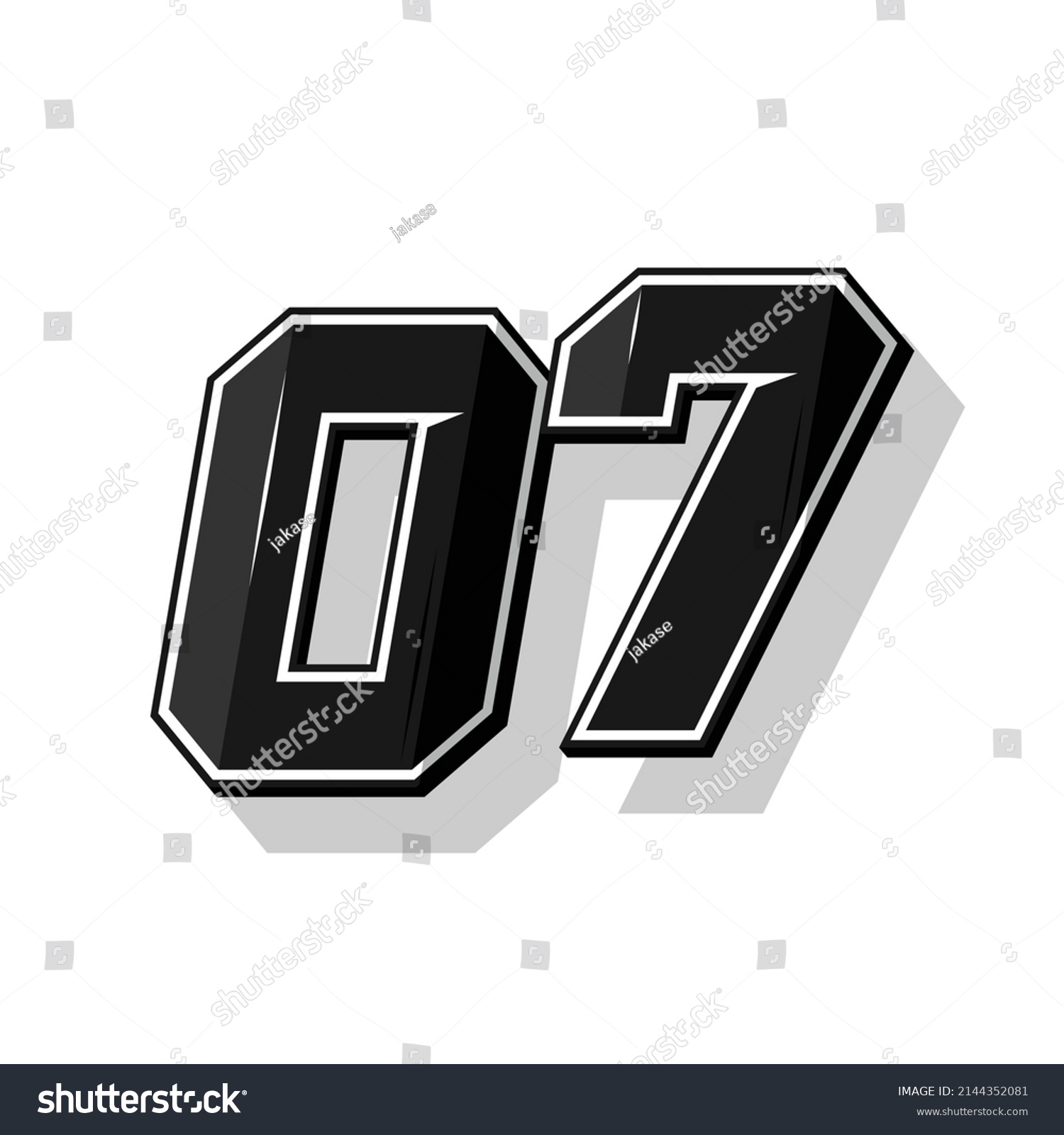 Vector Sports Numbers 07 Simple Design Stock Vector (Royalty Free ...