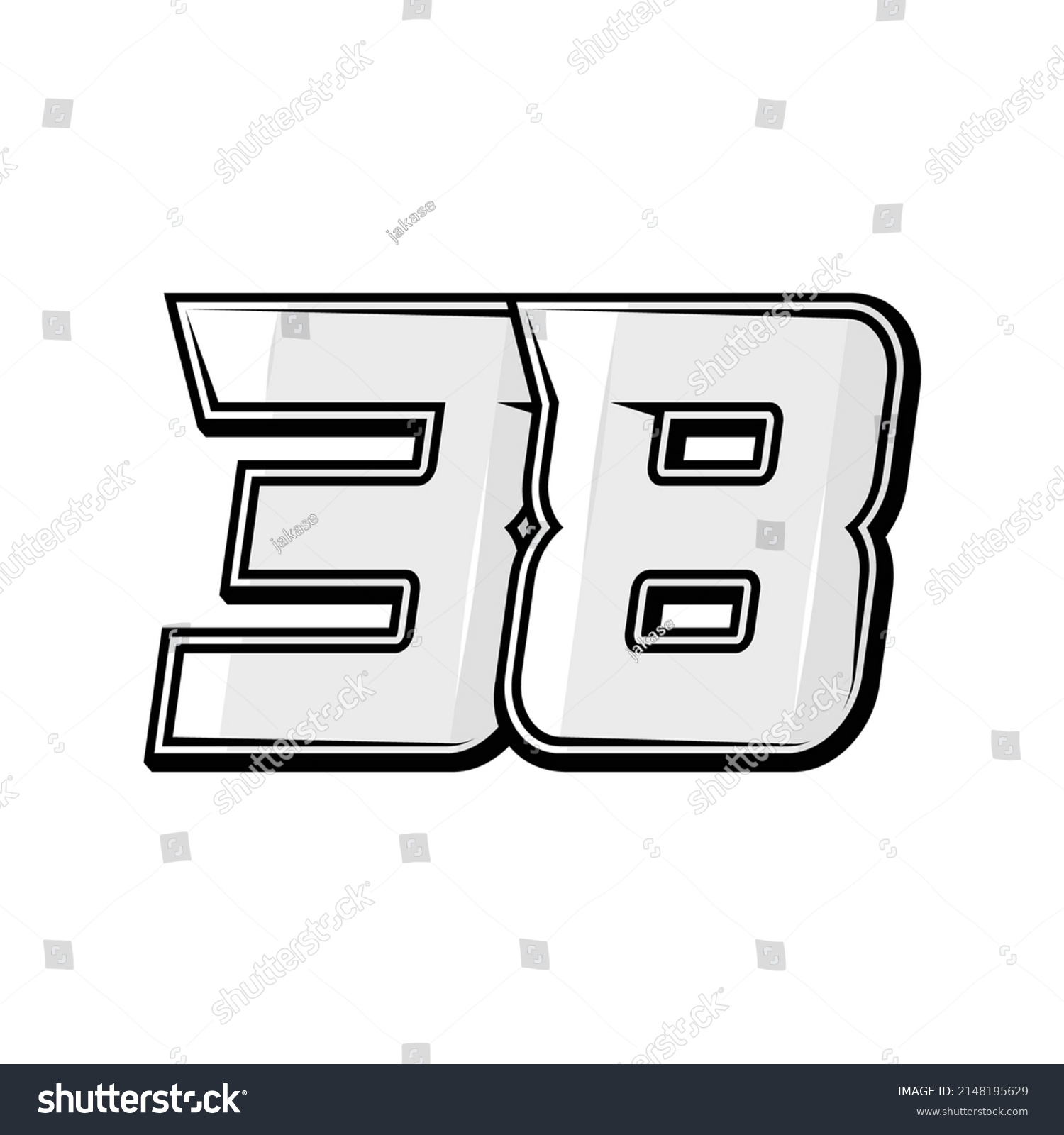 Vector Sports Numbers 38 Simple Design Stock Vector (Royalty Free ...