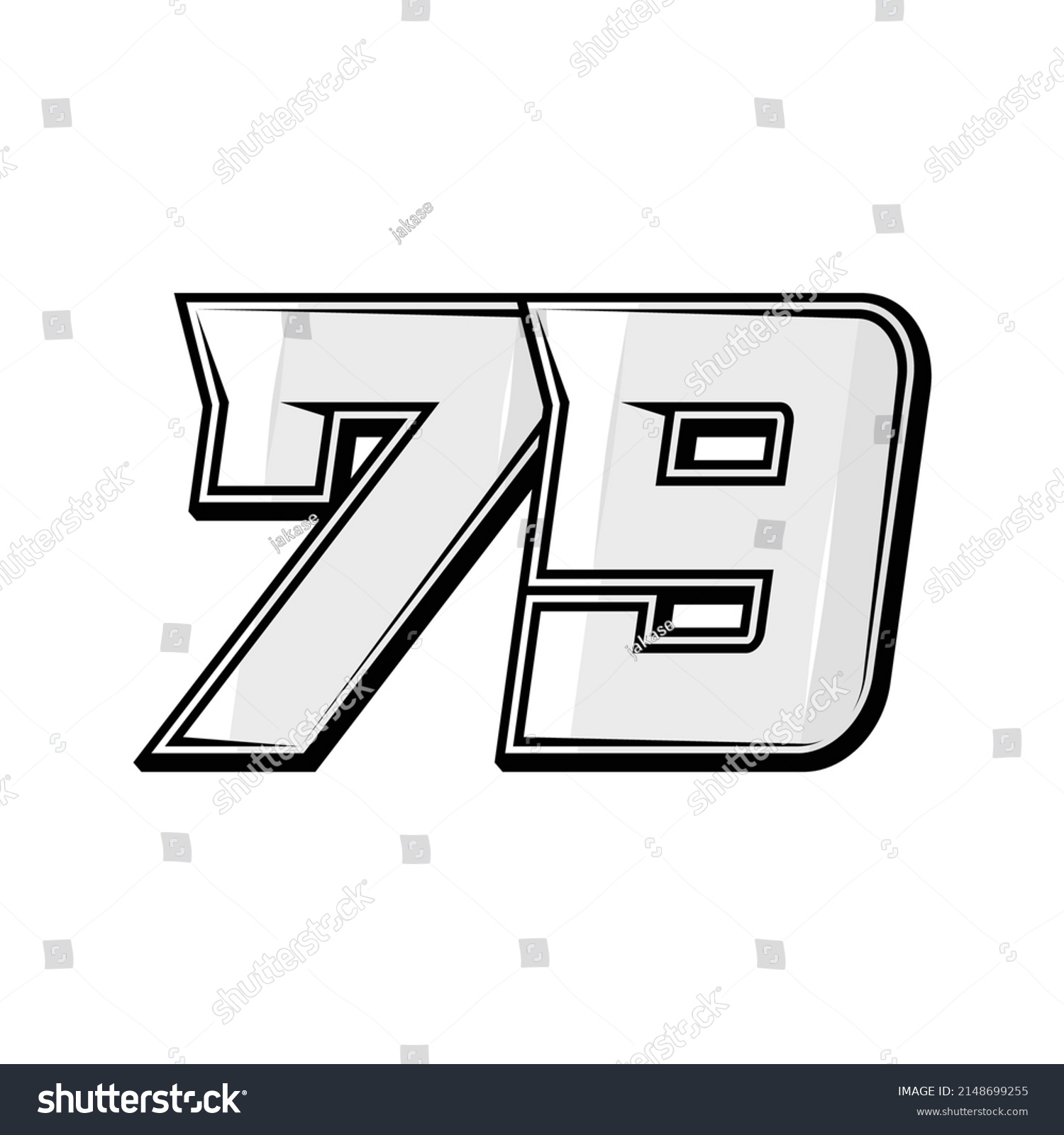 Vector Sports Numbers 79 Simple Design Stock Vector (Royalty Free ...