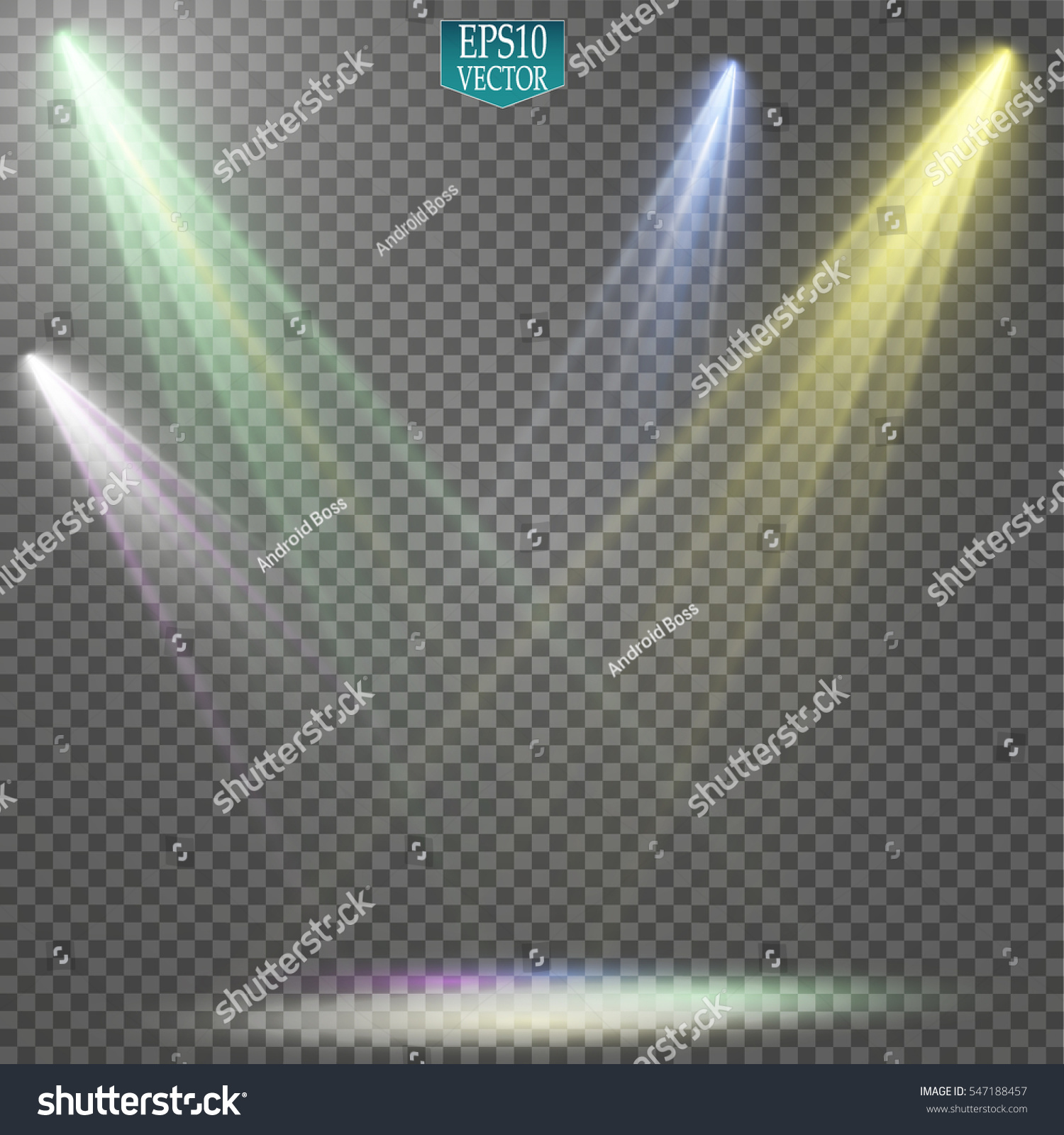Vector Spotlights Scene Light Effects Colors Stock Vector (Royalty Free ...
