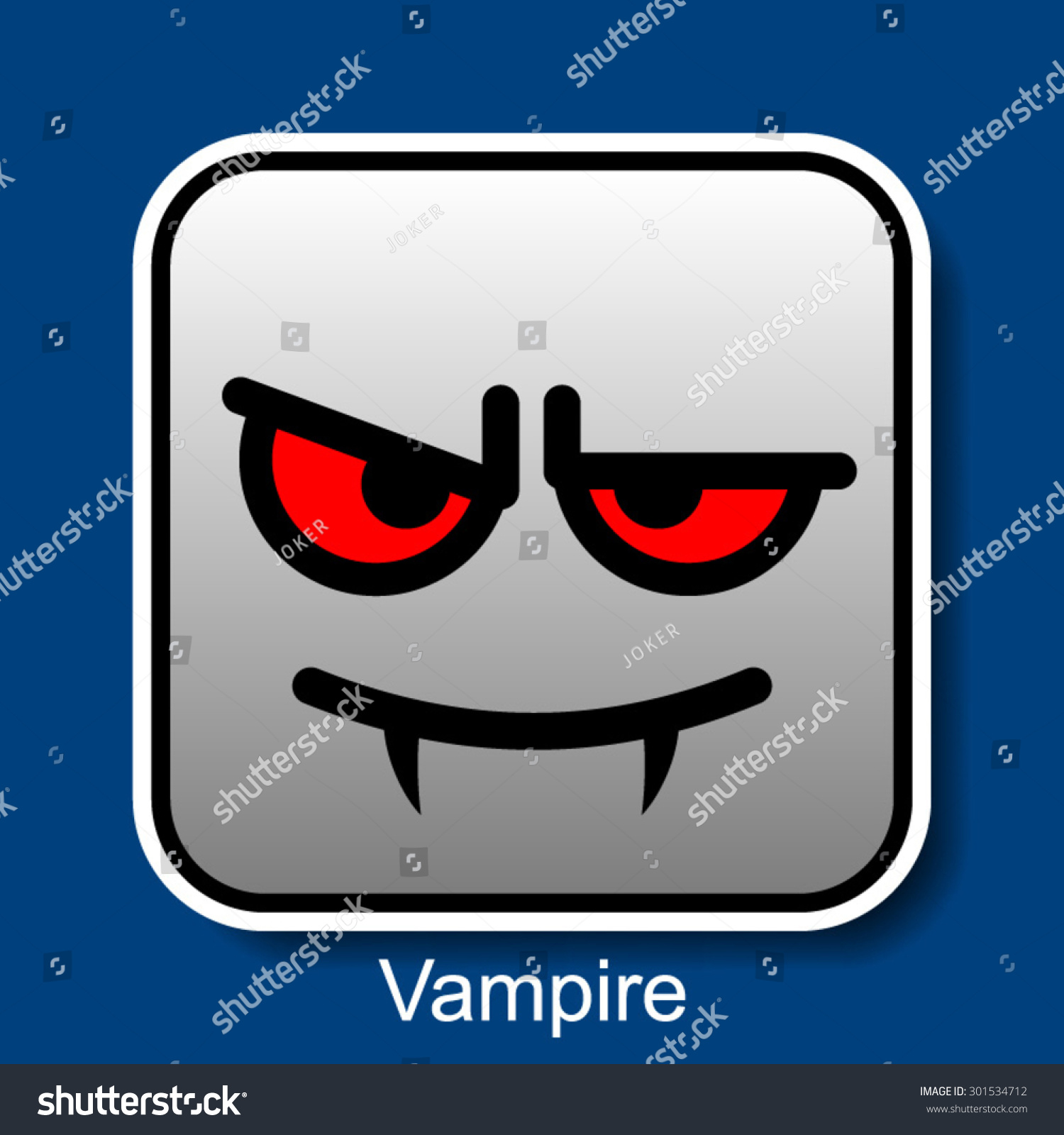 Vector Square Emoticon Vampire Rounded Corners: vector de stock (libre ...