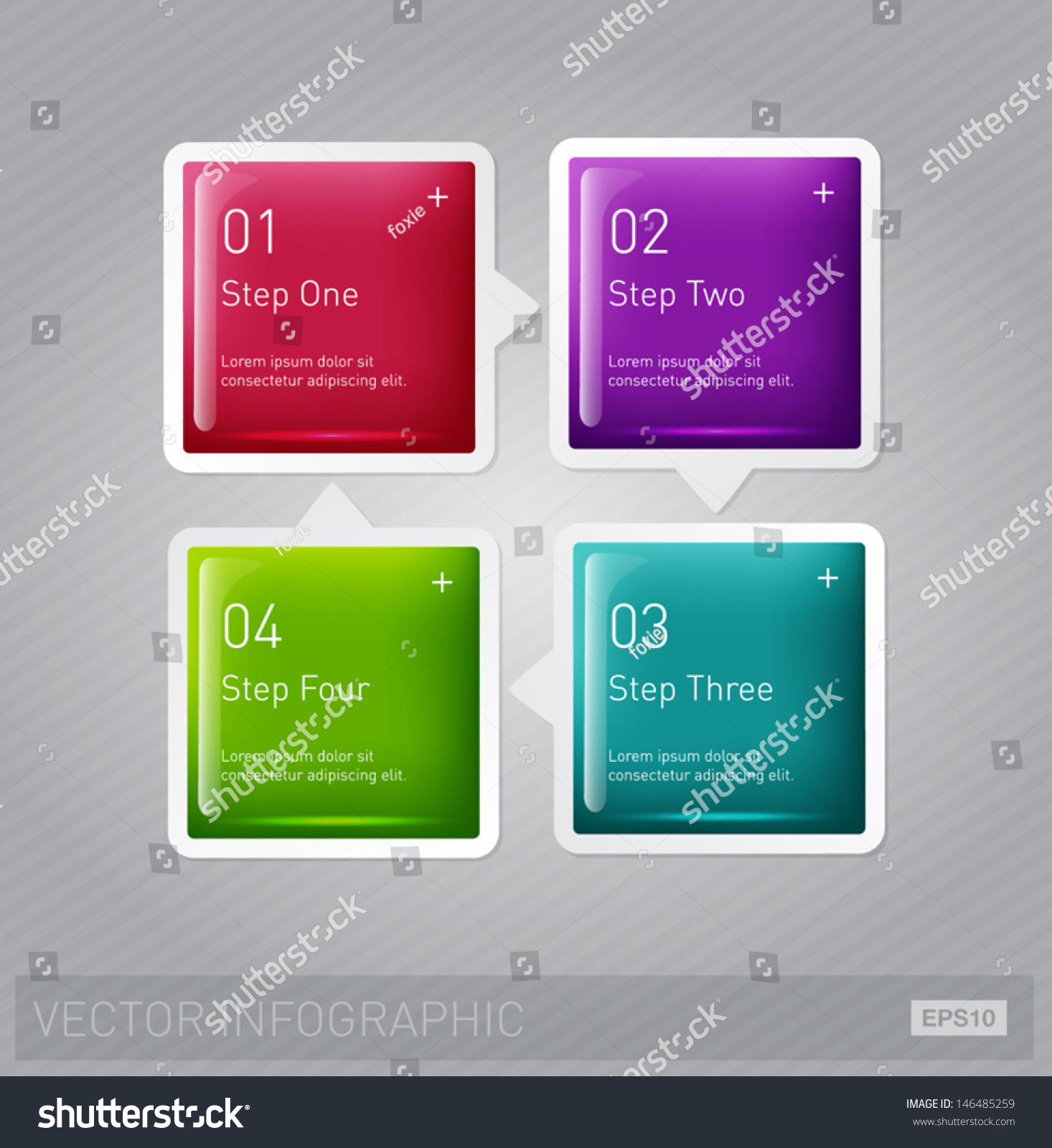 Vector Square Glossy Infographic Layout Stock Vector (Royalty Free ...